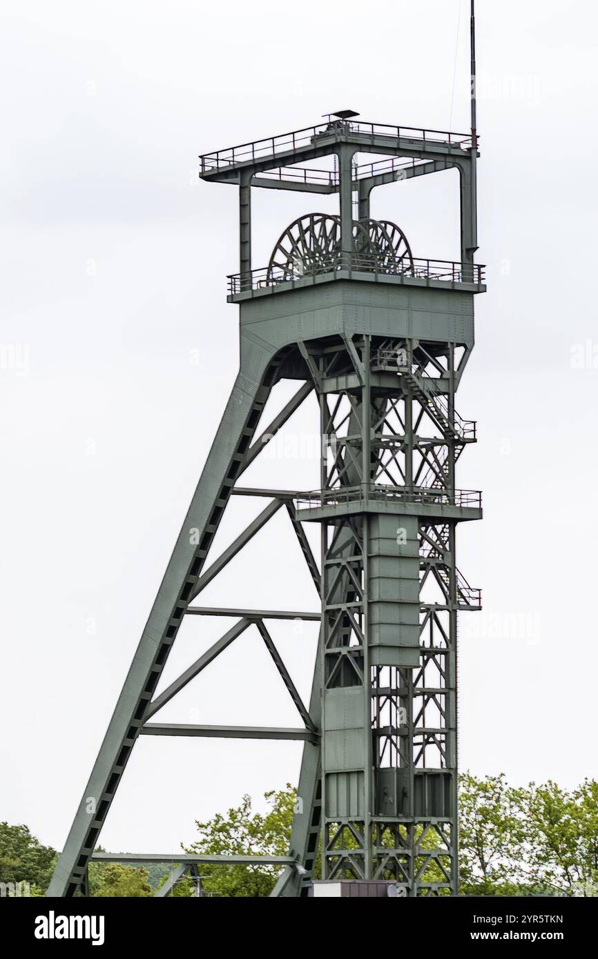 Coal mine winding tower, details Stock Photo - Alamy