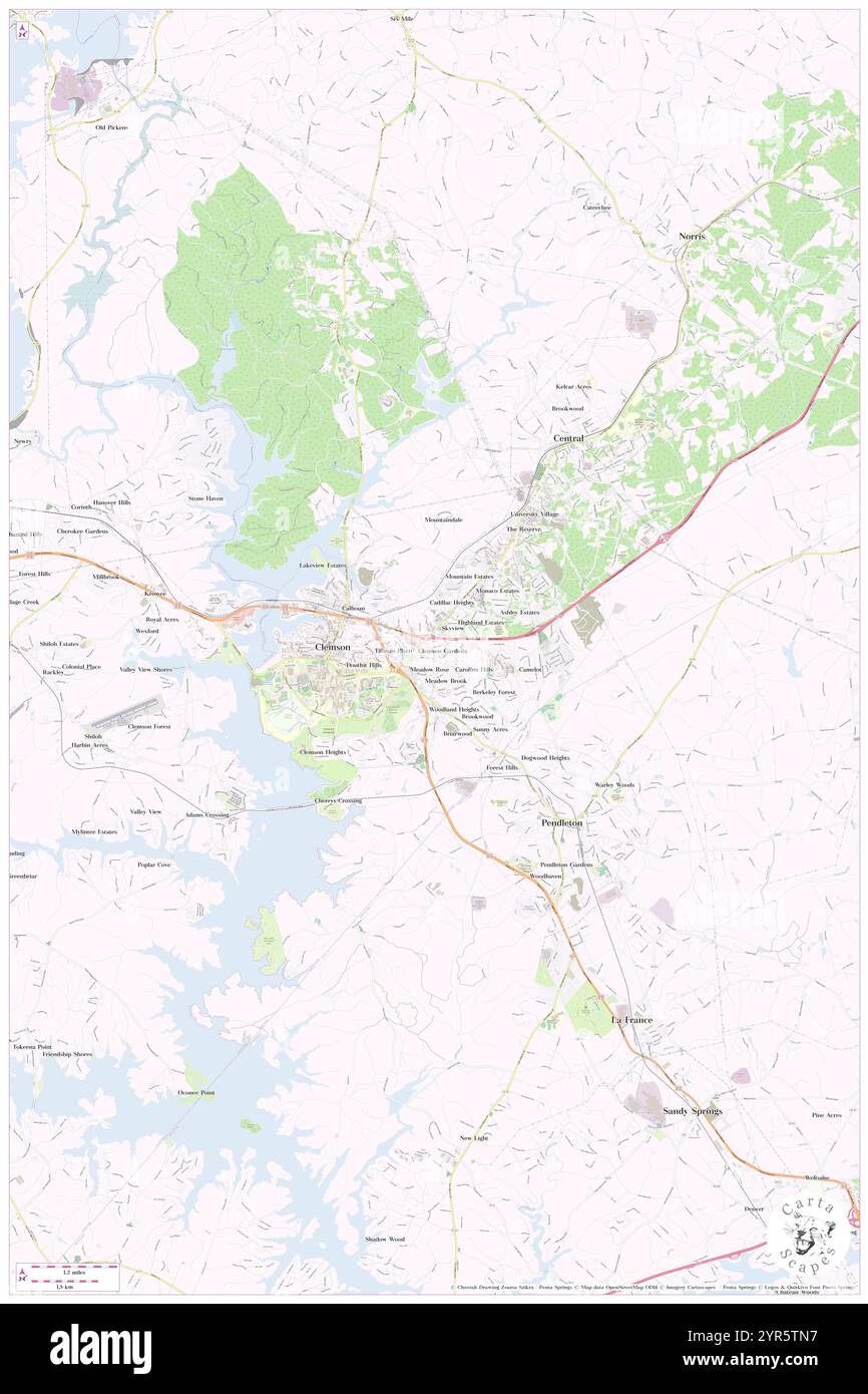 Map of clemson Cut Out Stock Images & Pictures - Alamy