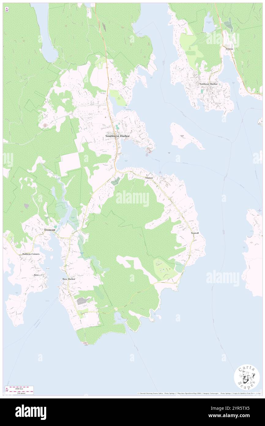 Map of southwest harbor Cut Out Stock Images & Pictures - Alamy