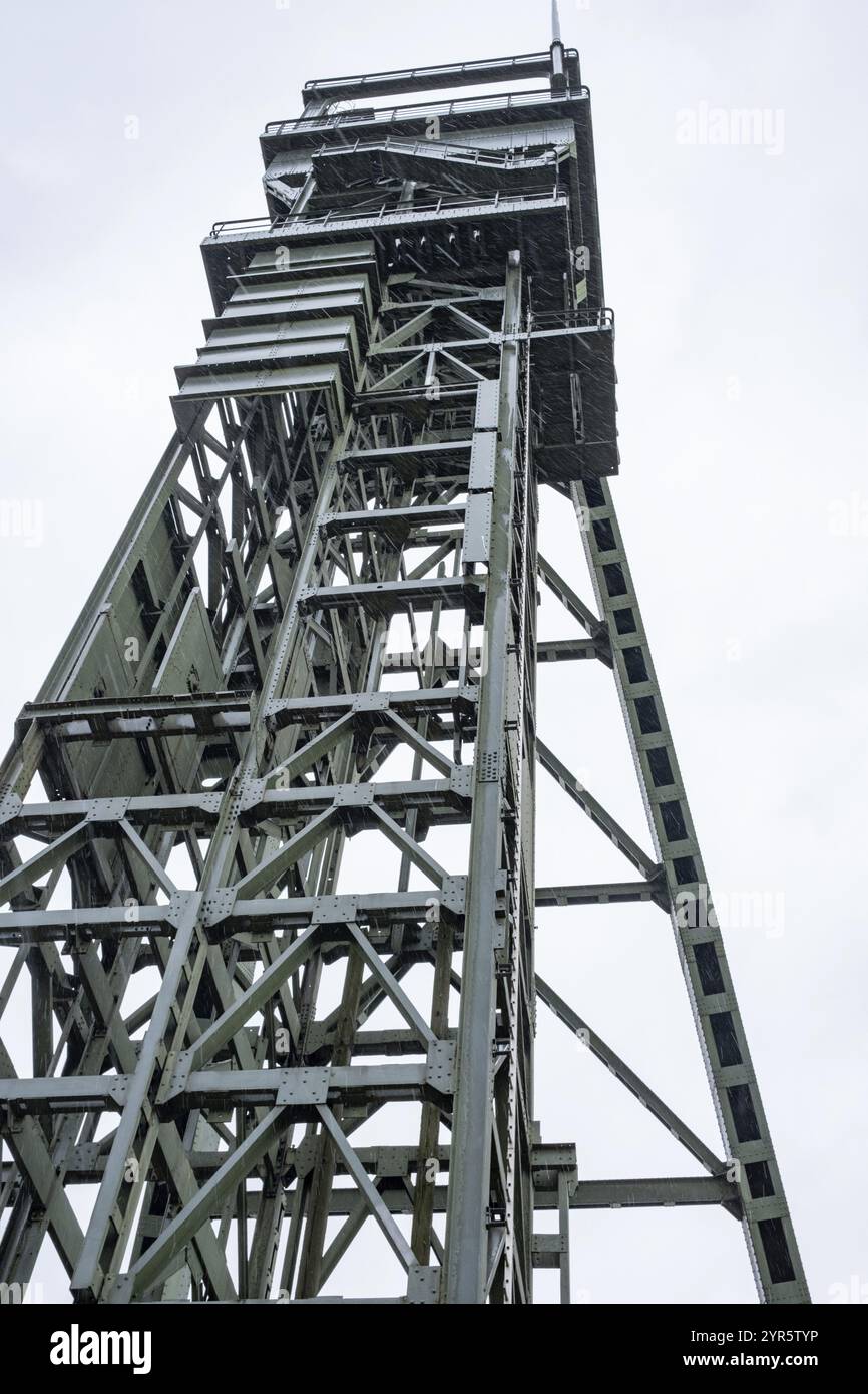 Coal mine winding tower, details Stock Photo - Alamy