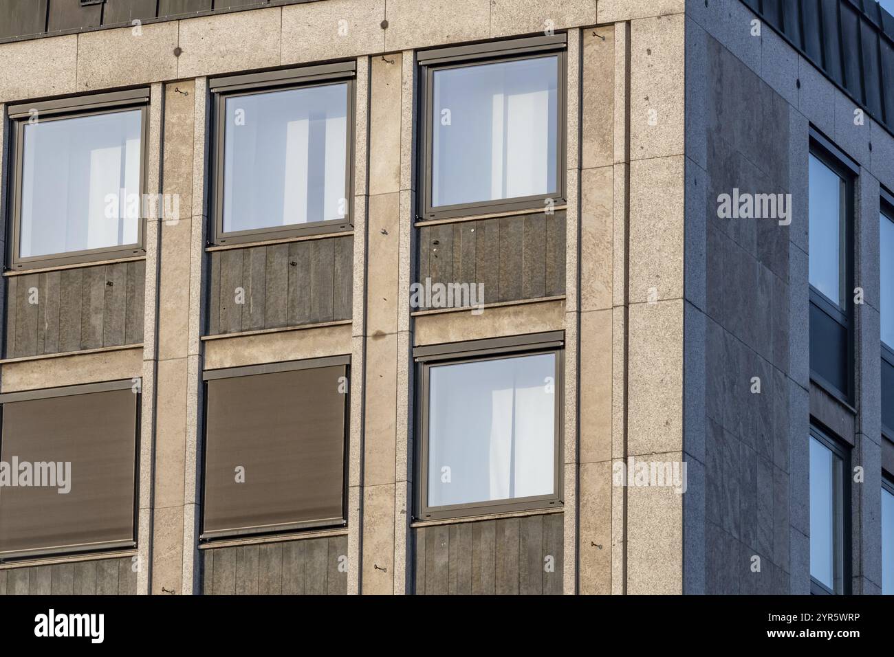 Facade of an modern large house, wall with windows Stock Photo - Alamy