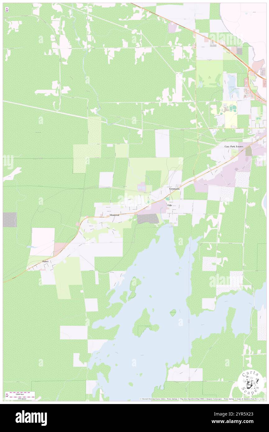 Map of montreal wisconsin Cut Out Stock Images & Pictures - Alamy