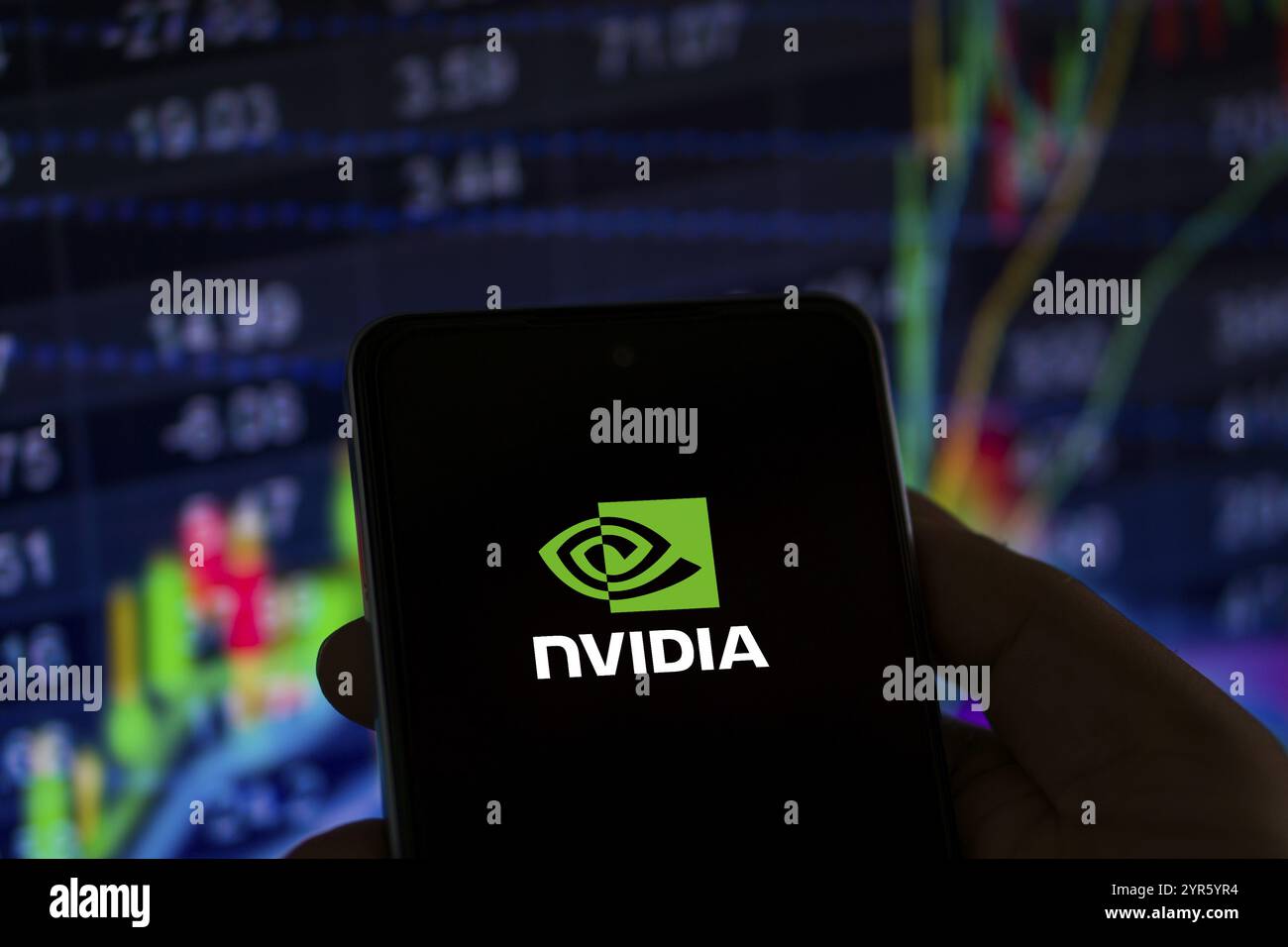 Dhaka, Bangladesh 11 Nov 2024: Nvidia logo on smartphone screen with AI ...