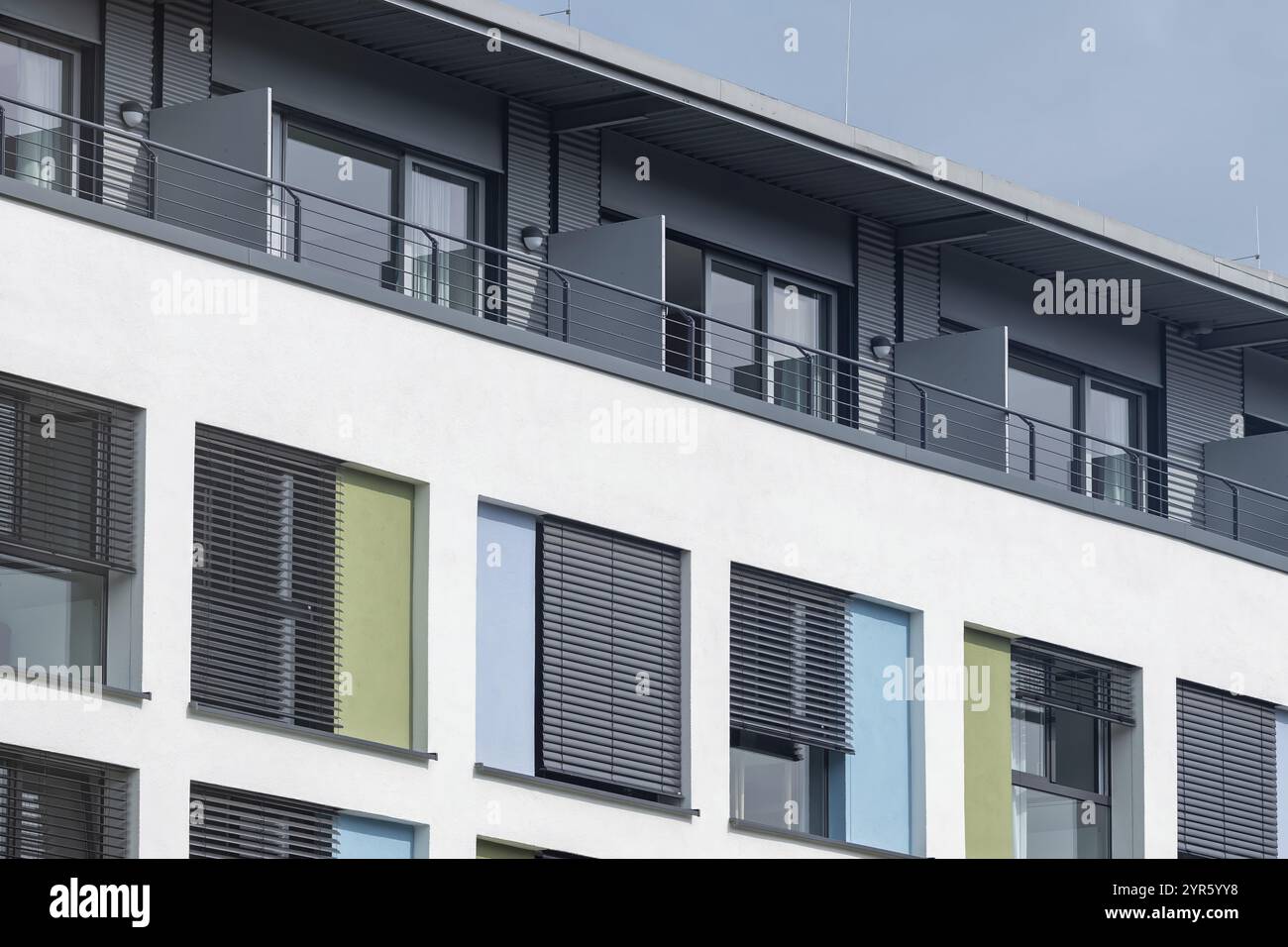 Facade of an modern large house, wall with windows Stock Photo - Alamy