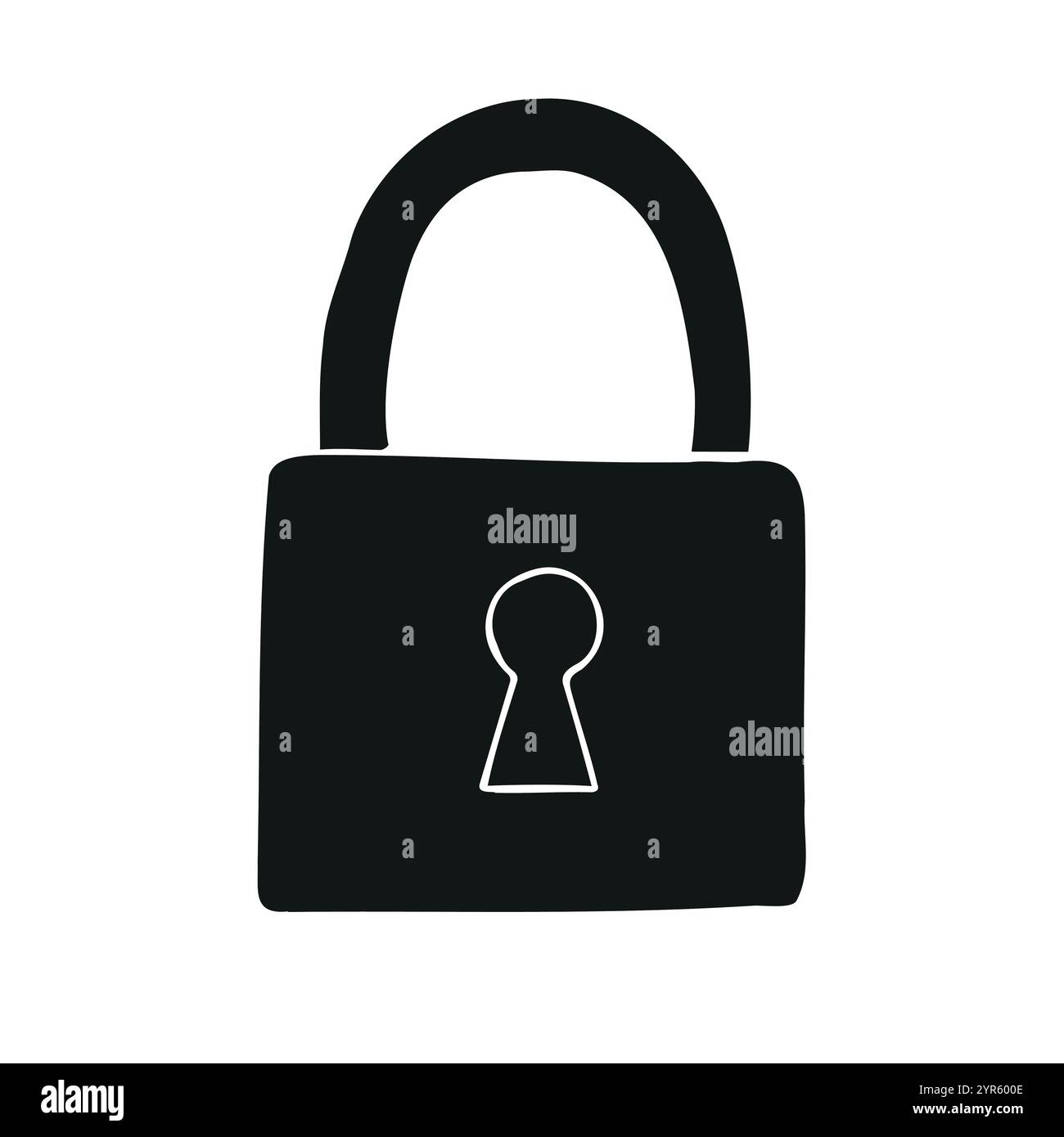 Vector hand drawn sketch doodle lock isolated on white background Stock ...