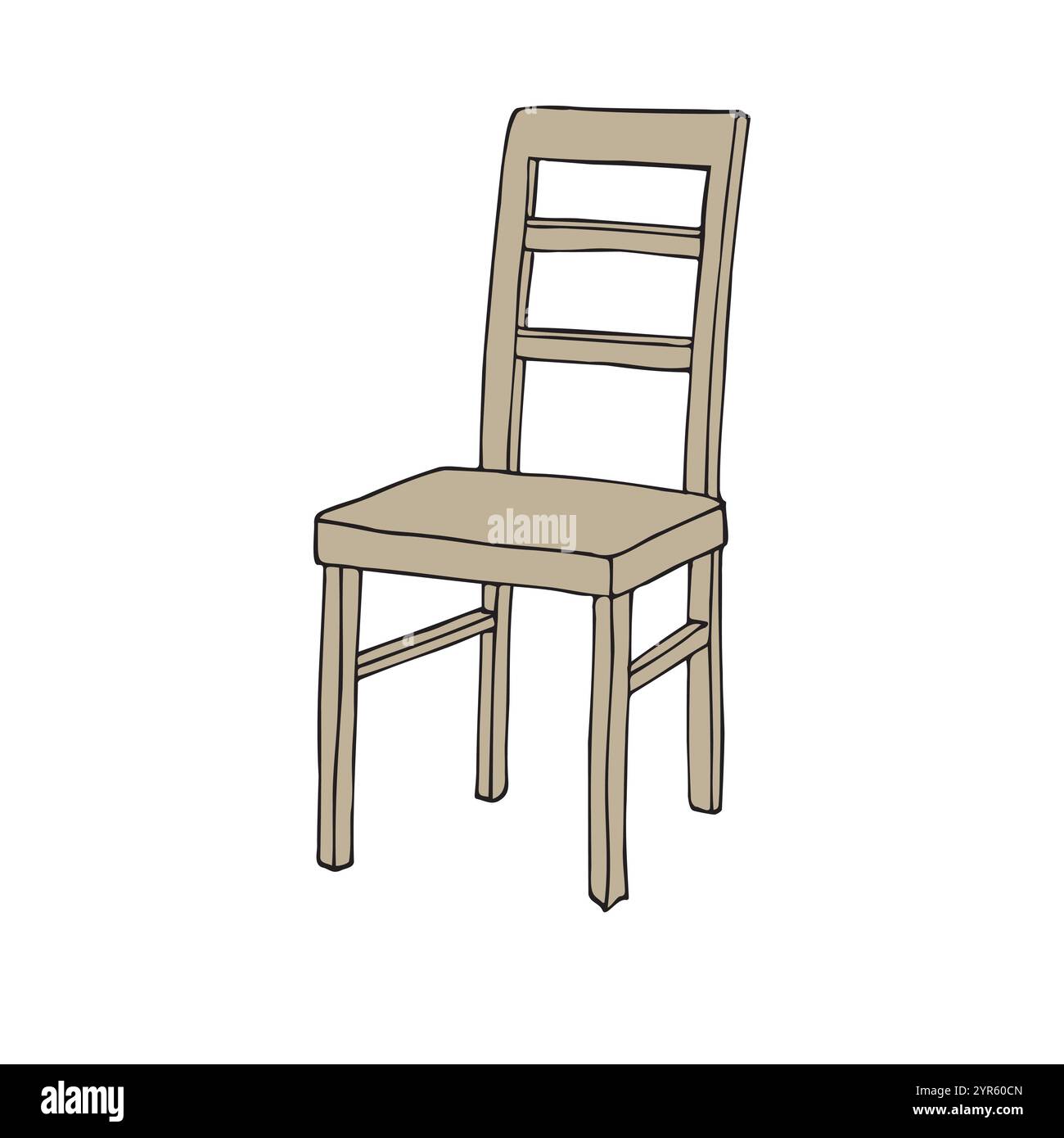 Vector hand drawn sketch doodle colored chair isolated on white ...