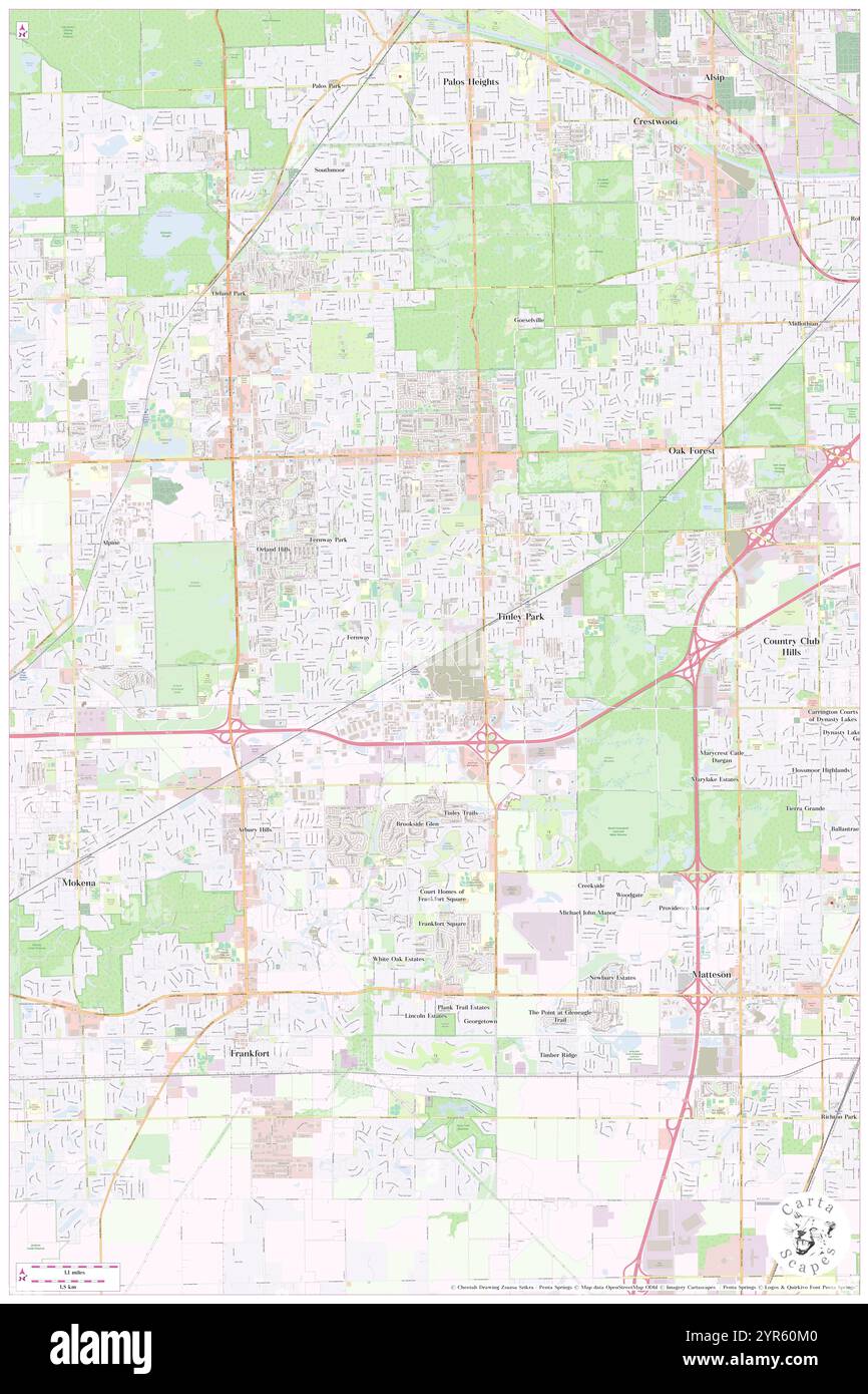 Tinley park map hi-res stock photography and images - Alamy