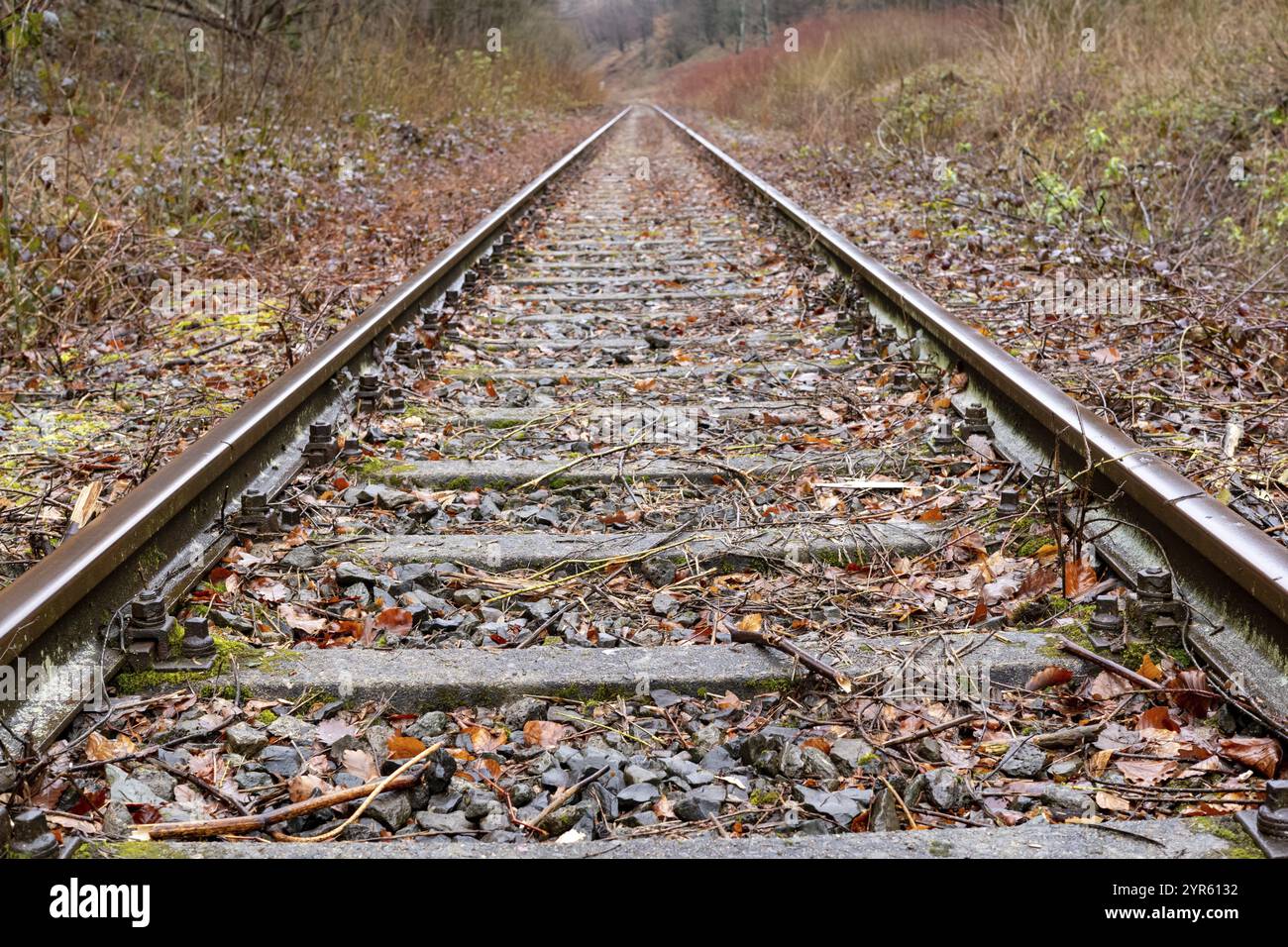 Old rusty railroad track Stock Photo - Alamy