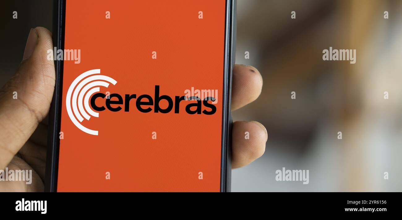 Cerebras logo is displayed on smartphone.Cerebras Systems Inc. is an ...