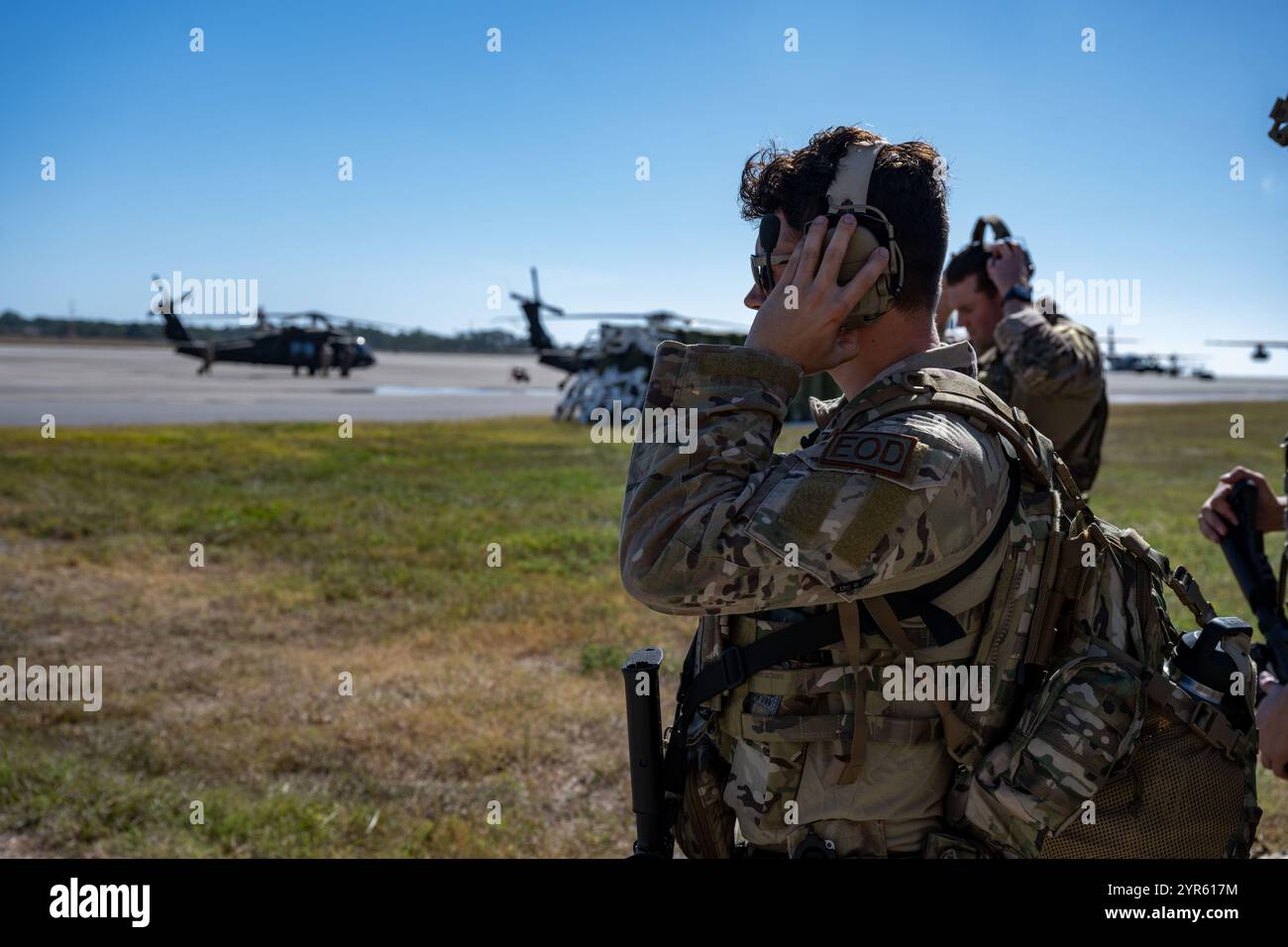 A U.S. Airman, assigned to the 1st Special Operations Civil Engineer ...