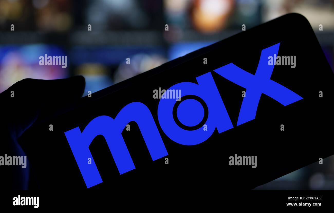 Max logo is displayed on smartphone. Max is an American subscription ...