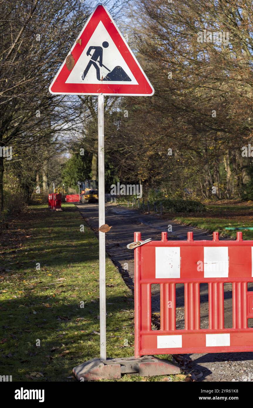 Red white construction roadblocks hi-res stock photography and images ...