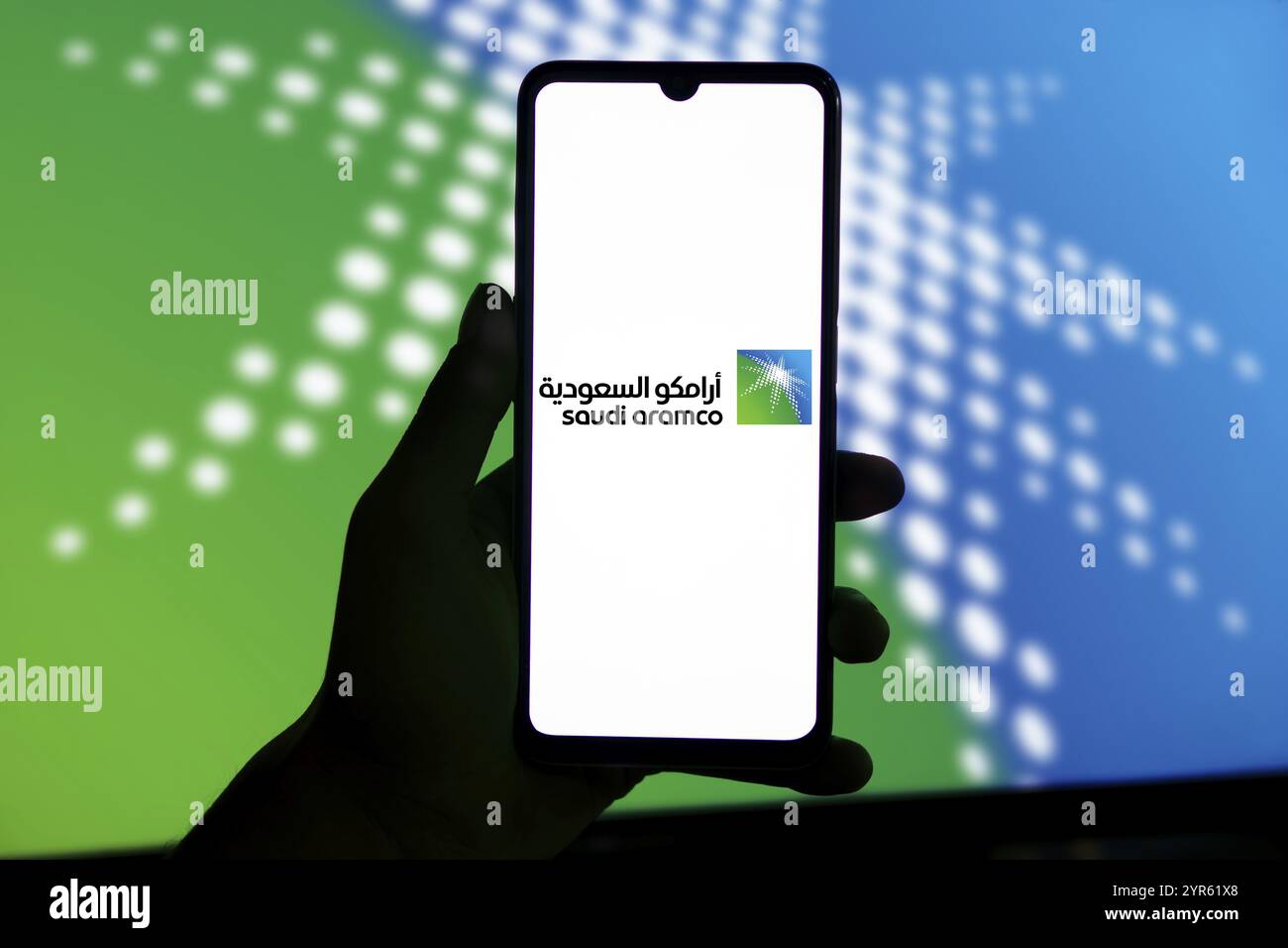 Saudi aramco logo on smartphone Stock Photo - Alamy