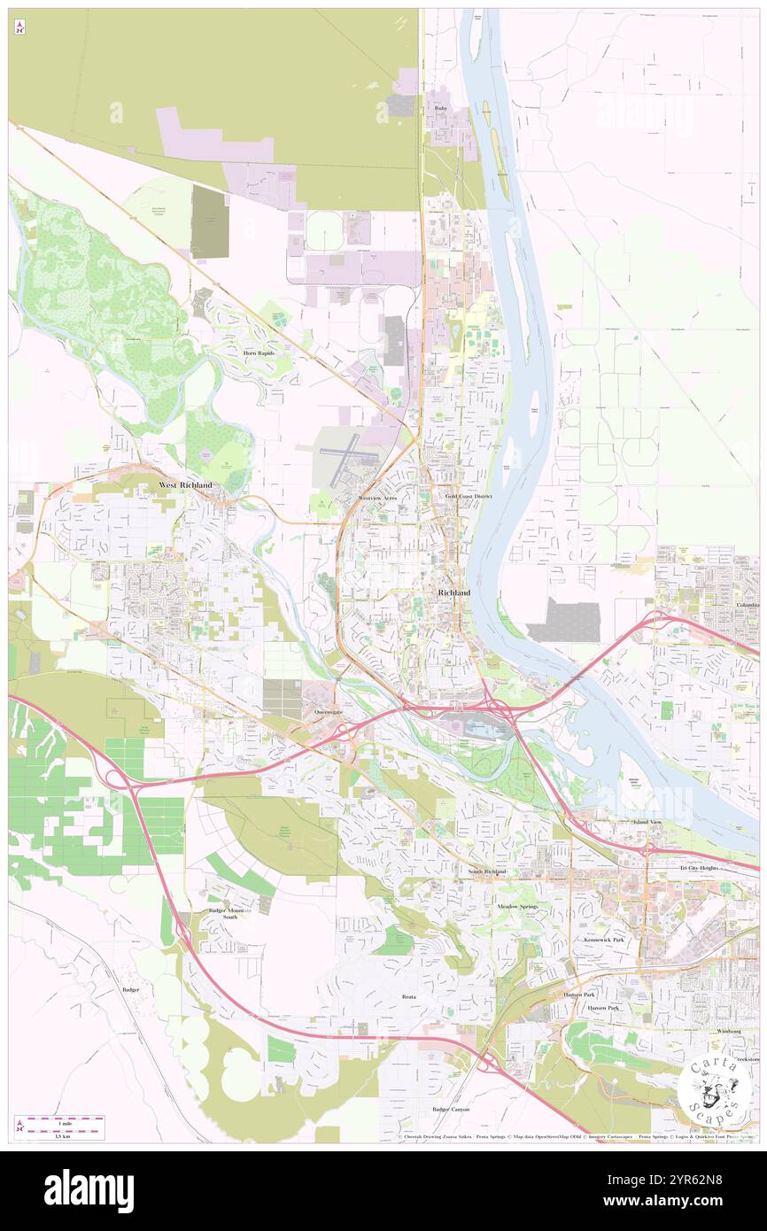 Map of richland washington Cut Out Stock Images & Pictures - Alamy