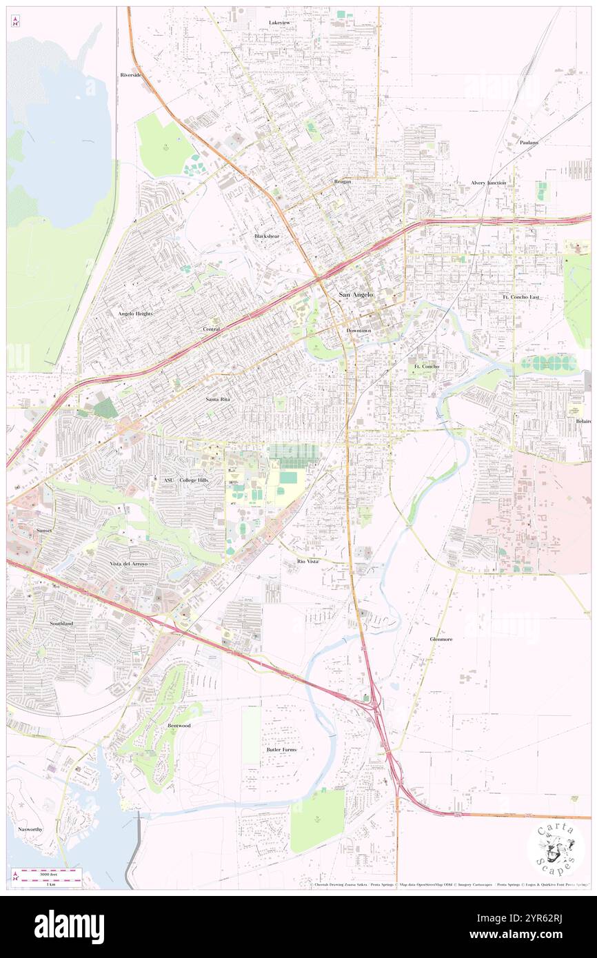 Map of san angelo Cut Out Stock Images & Pictures - Alamy