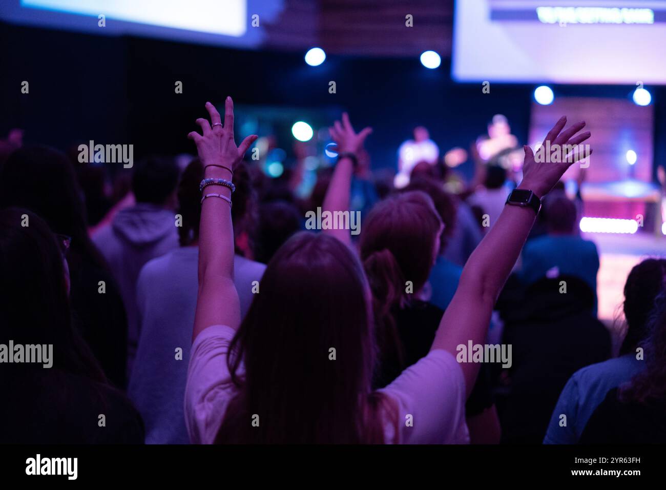 Worshippers hands raised hi-res stock photography and images - Alamy