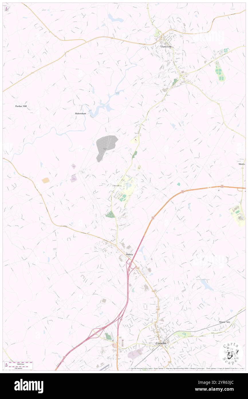 Habersham county map hi-res stock photography and images - Alamy