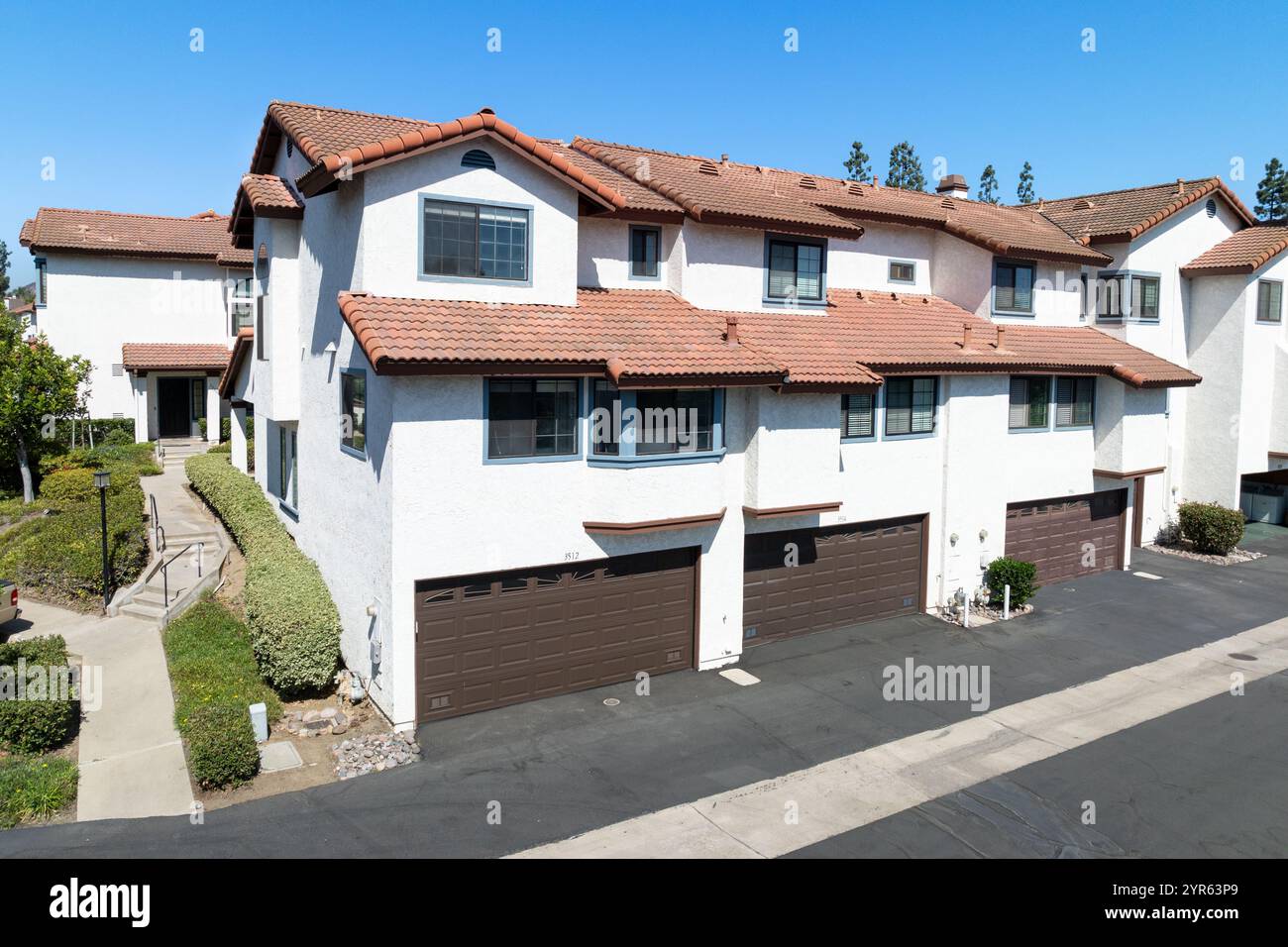 Aerial view of residential subdivision condominium house neighborhood ...