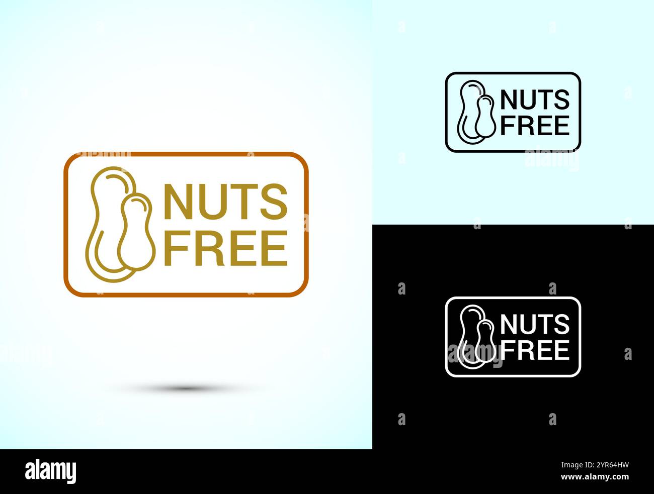 Peanuts free icon, No nuts label. Allergen free logo illustration Stock ...
