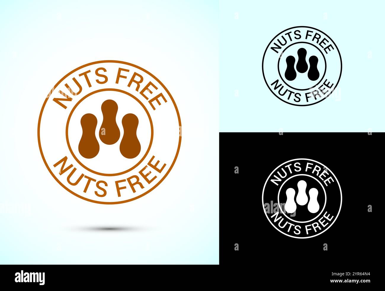 Peanuts free icon, No nuts label. Allergen free logo illustration Stock ...