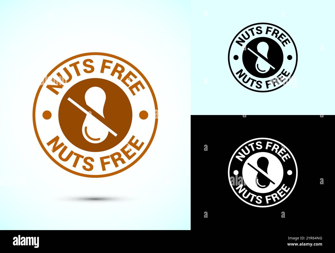 Peanuts free icon, No nuts label. Allergen free logo illustration Stock ...