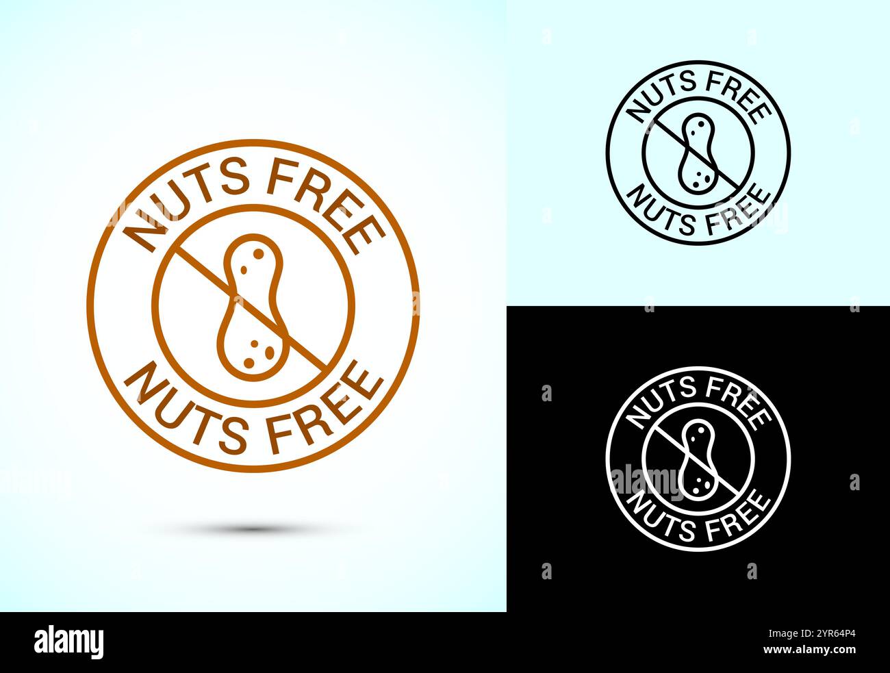 Peanuts free icon, No nuts label. Allergen free logo illustration Stock ...