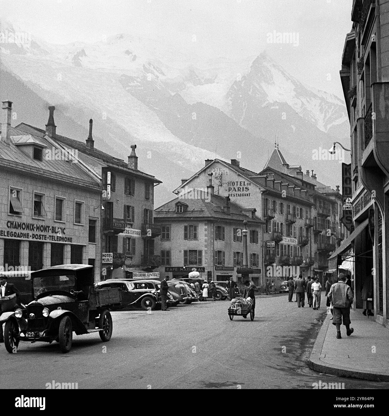 The Main Street, Chamonix Mont Blanc, France, 1930's Stock Photo - Alamy
