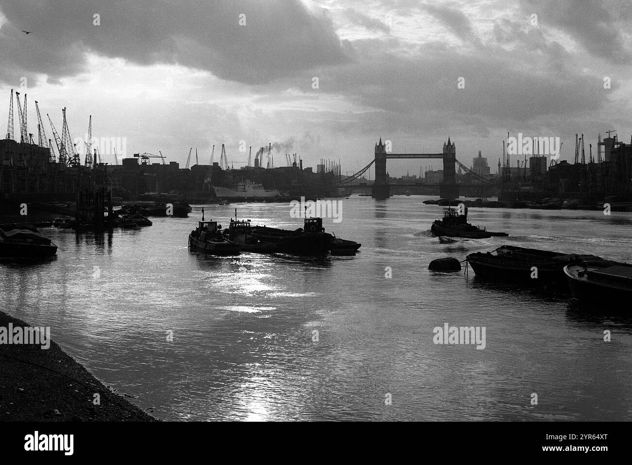 The Pool of London, with Tower Bridge and St Paul's in the distance ...