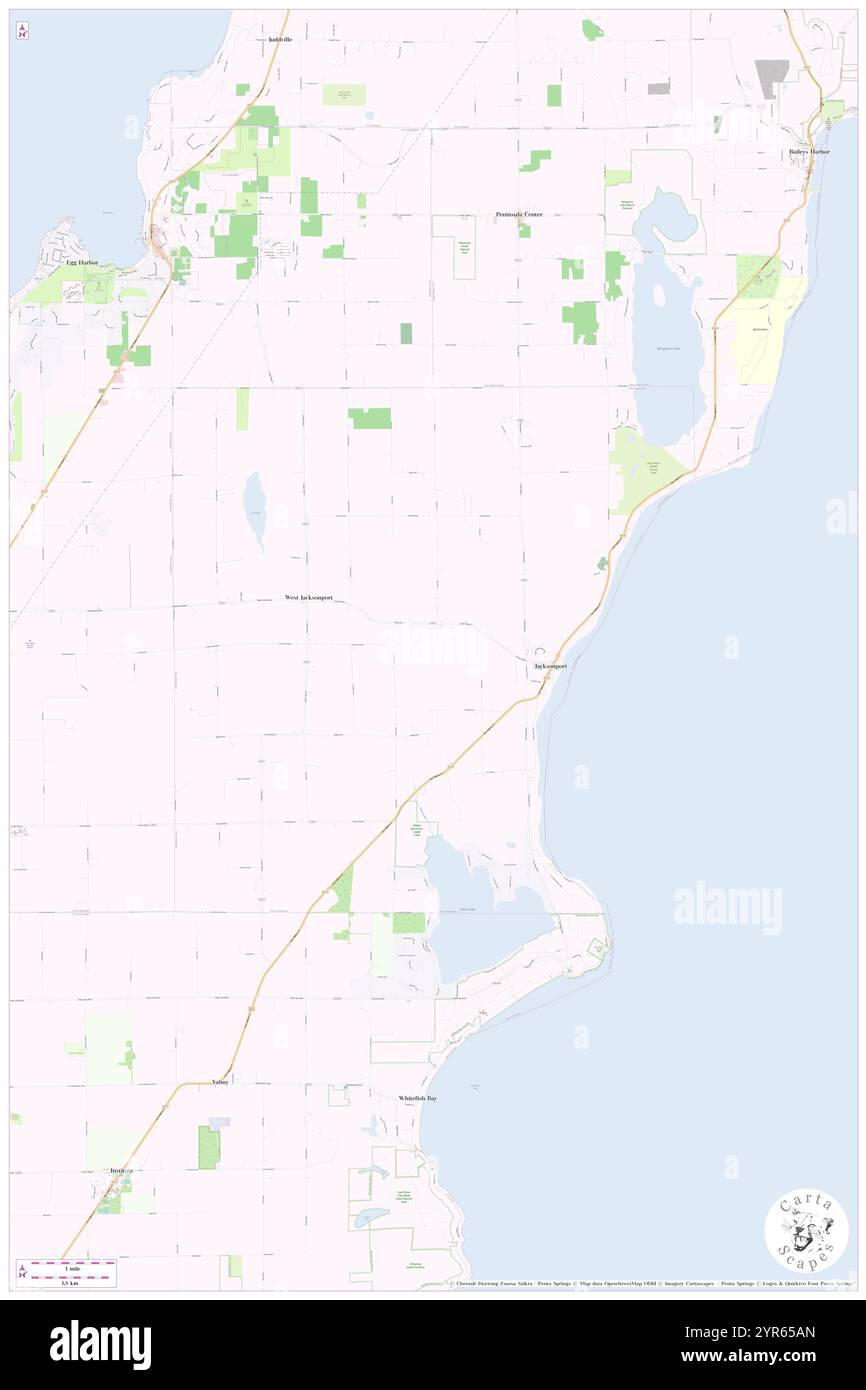 Door county map Cut Out Stock Images & Pictures - Alamy