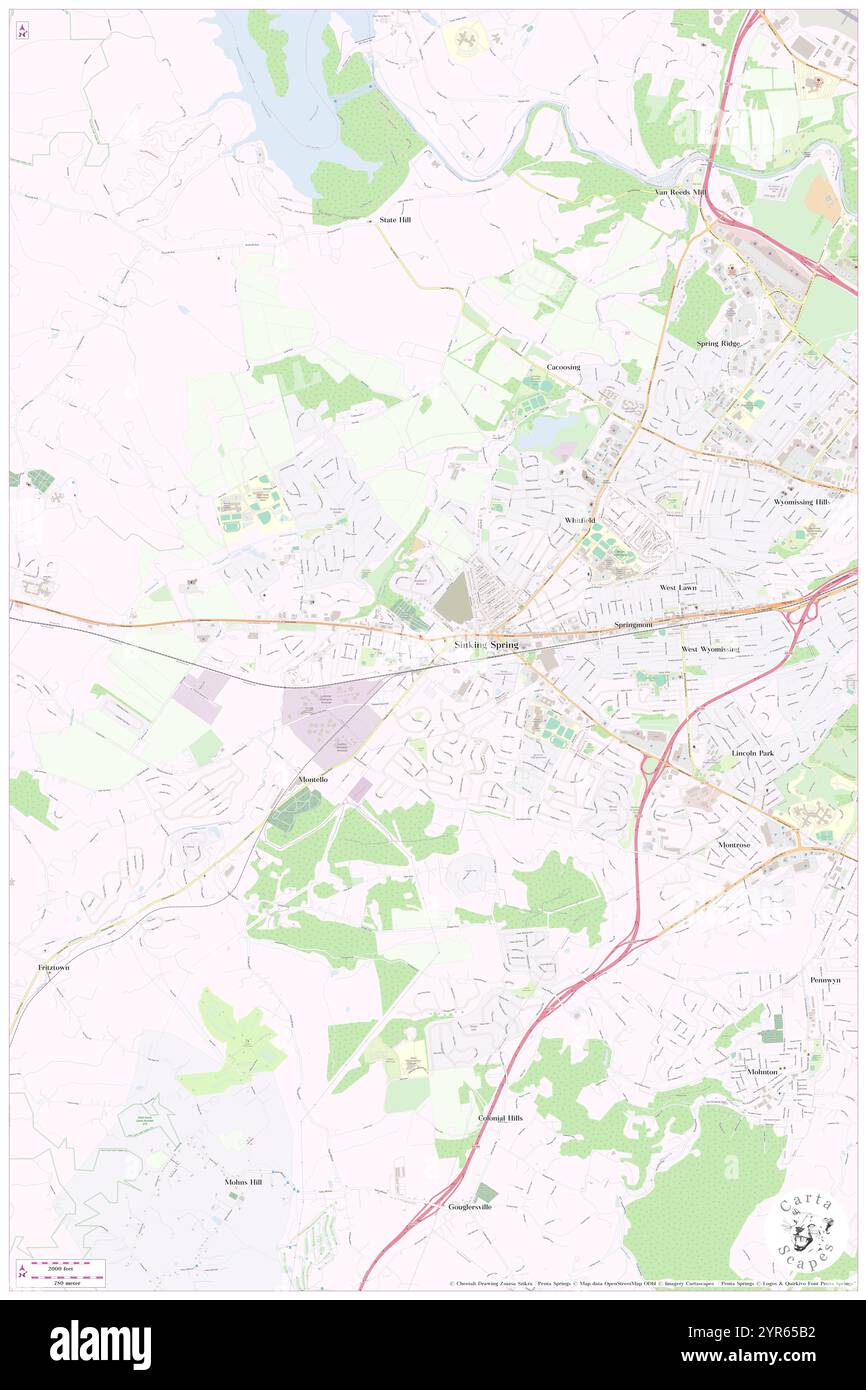 Sinking spring map Cut Out Stock Images & Pictures - Alamy