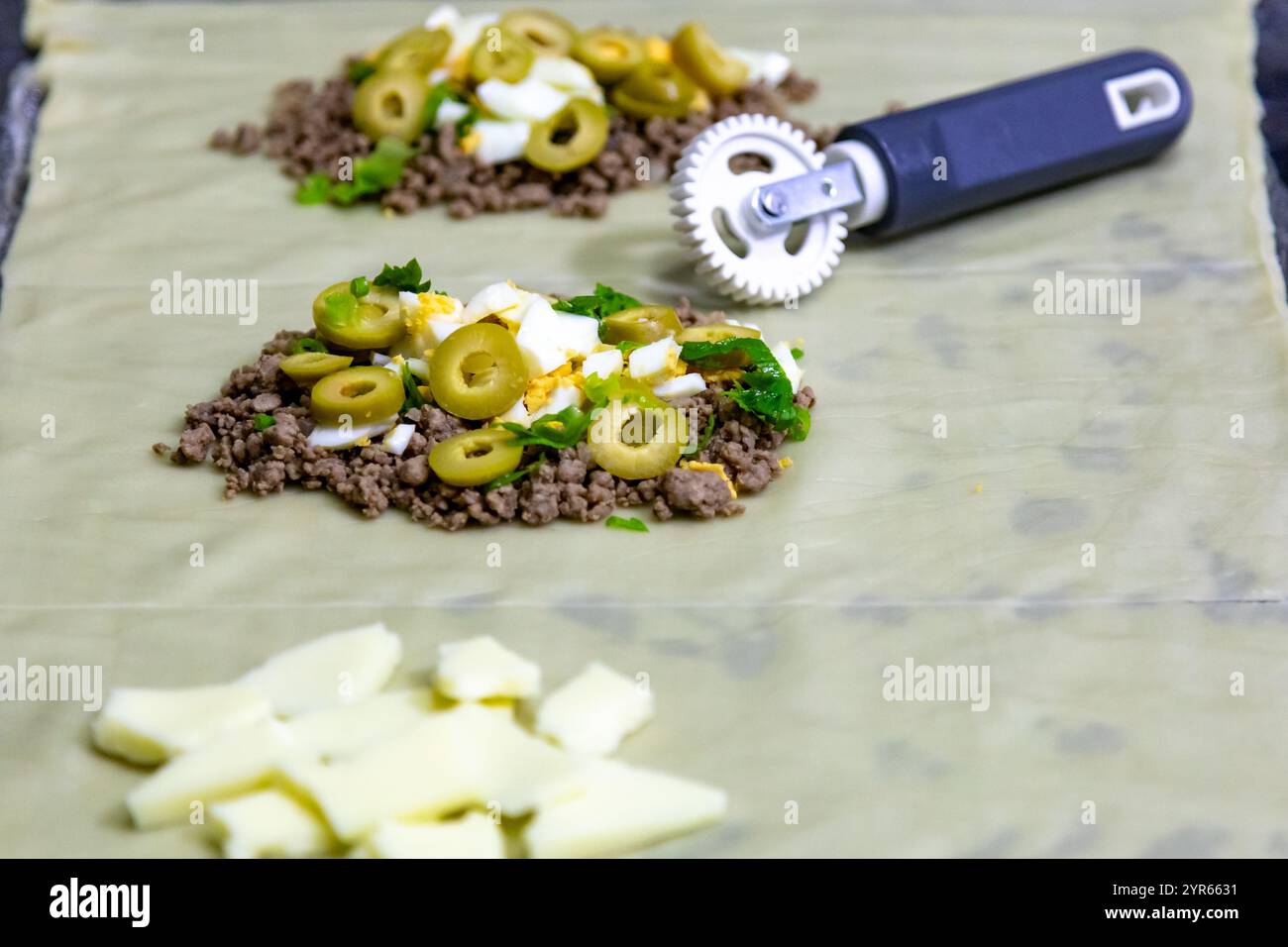 Traditional Brazilian fried pastry stuffed with ground beef. "Pastel de ...
