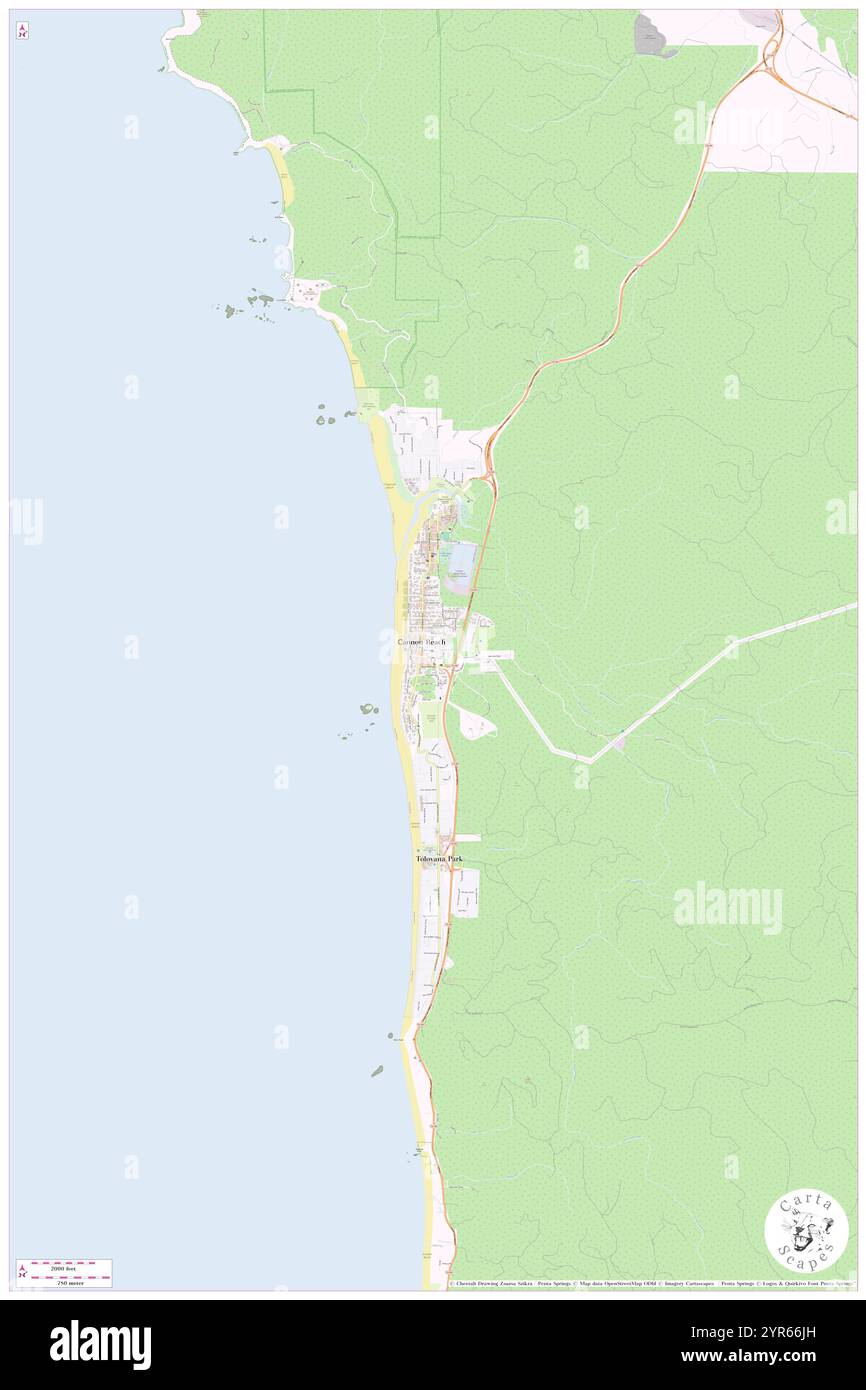 Map of cannon beach oregon Cut Out Stock Images & Pictures - Alamy