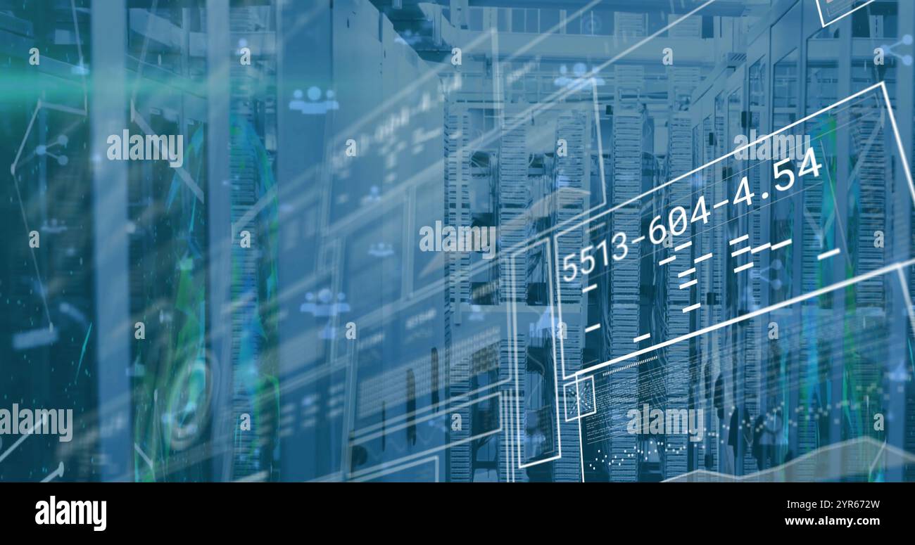 Image of data processing over computer servers Stock Photo - Alamy