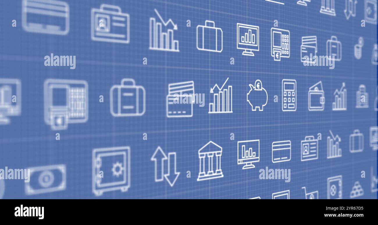 Blue business icons hi-res stock photography and images - Alamy
