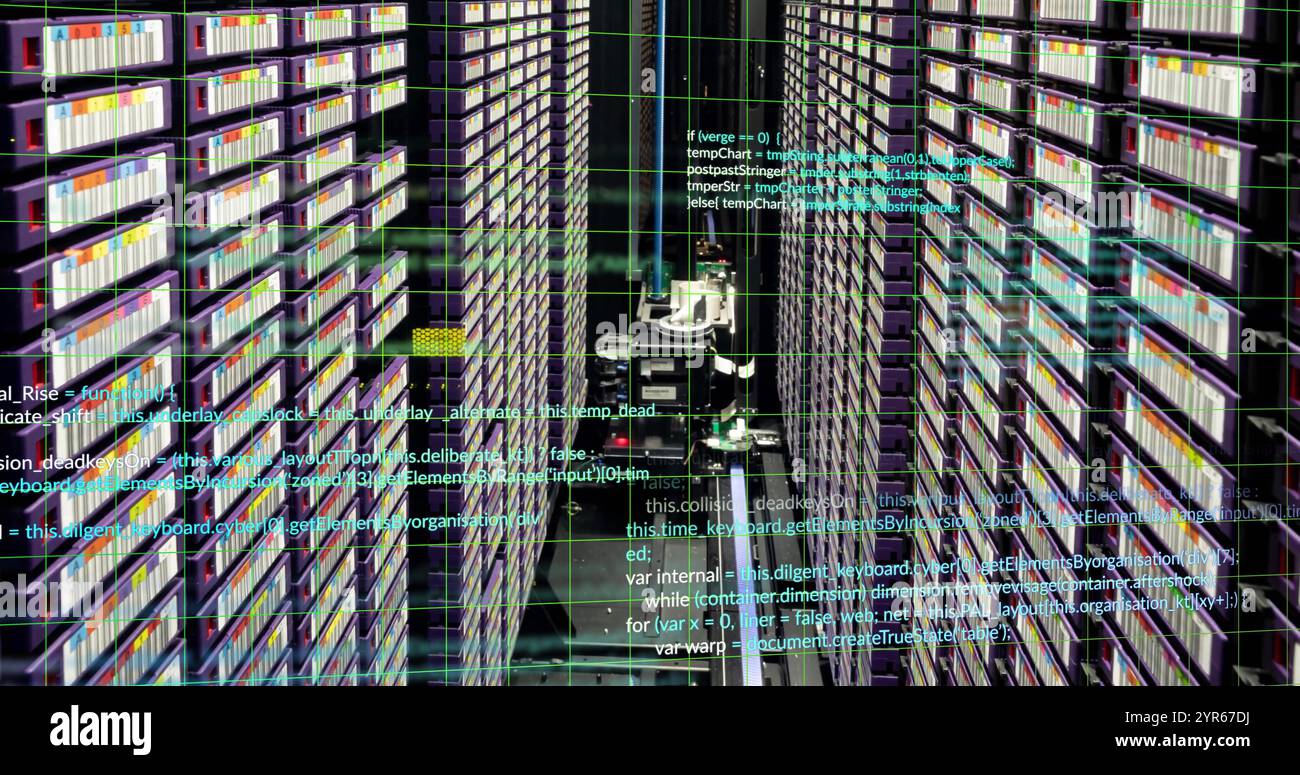 Image of data processing over industrial machinery and technology Stock ...