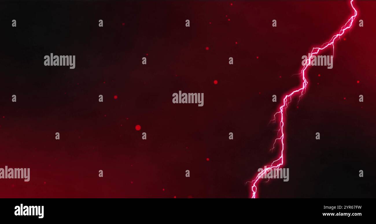 Image of red spots and red lightning on black and red background Stock ...