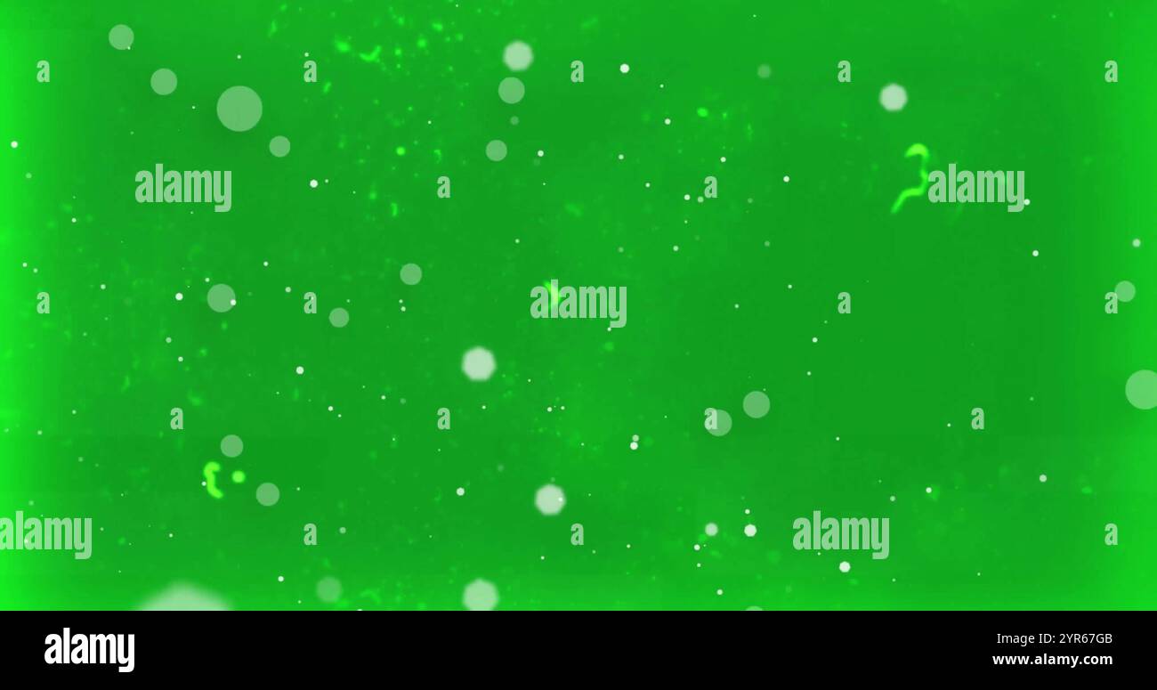 Image of spots and interference on green background. Abstract ...