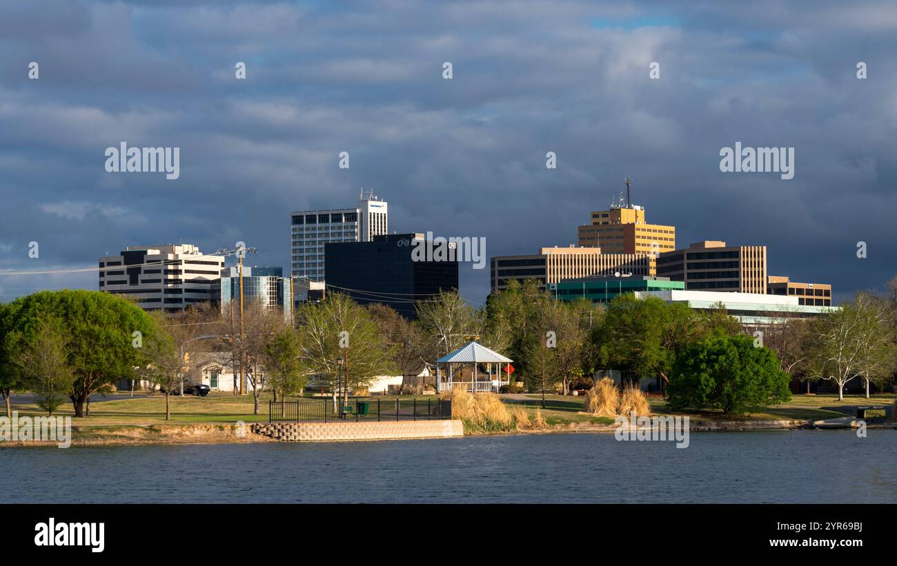 APRIL 2021, MIDLAND TEXAS, USA - view of oil-producing city skyline at ...
