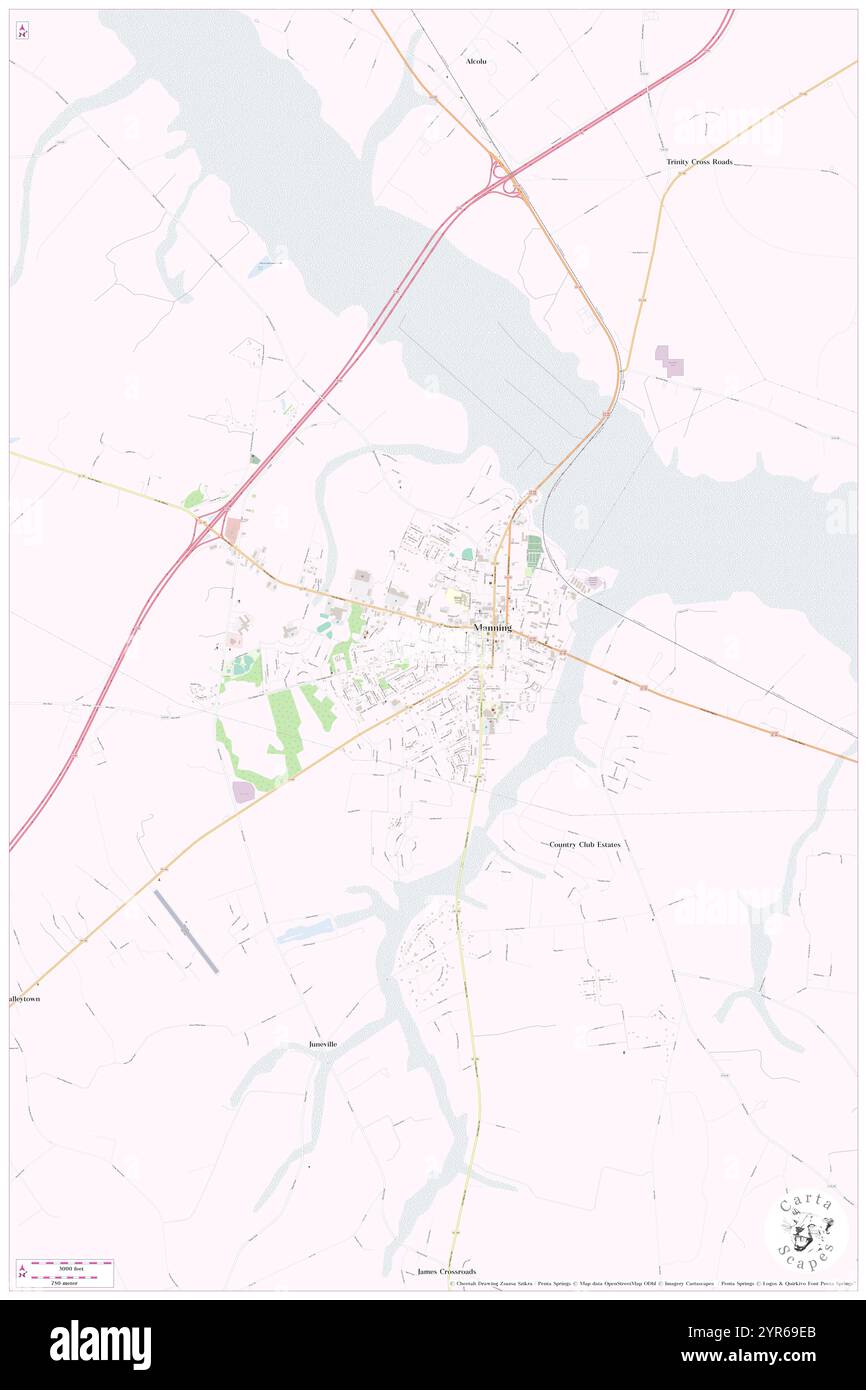 Manning south carolina map Cut Out Stock Images & Pictures - Alamy