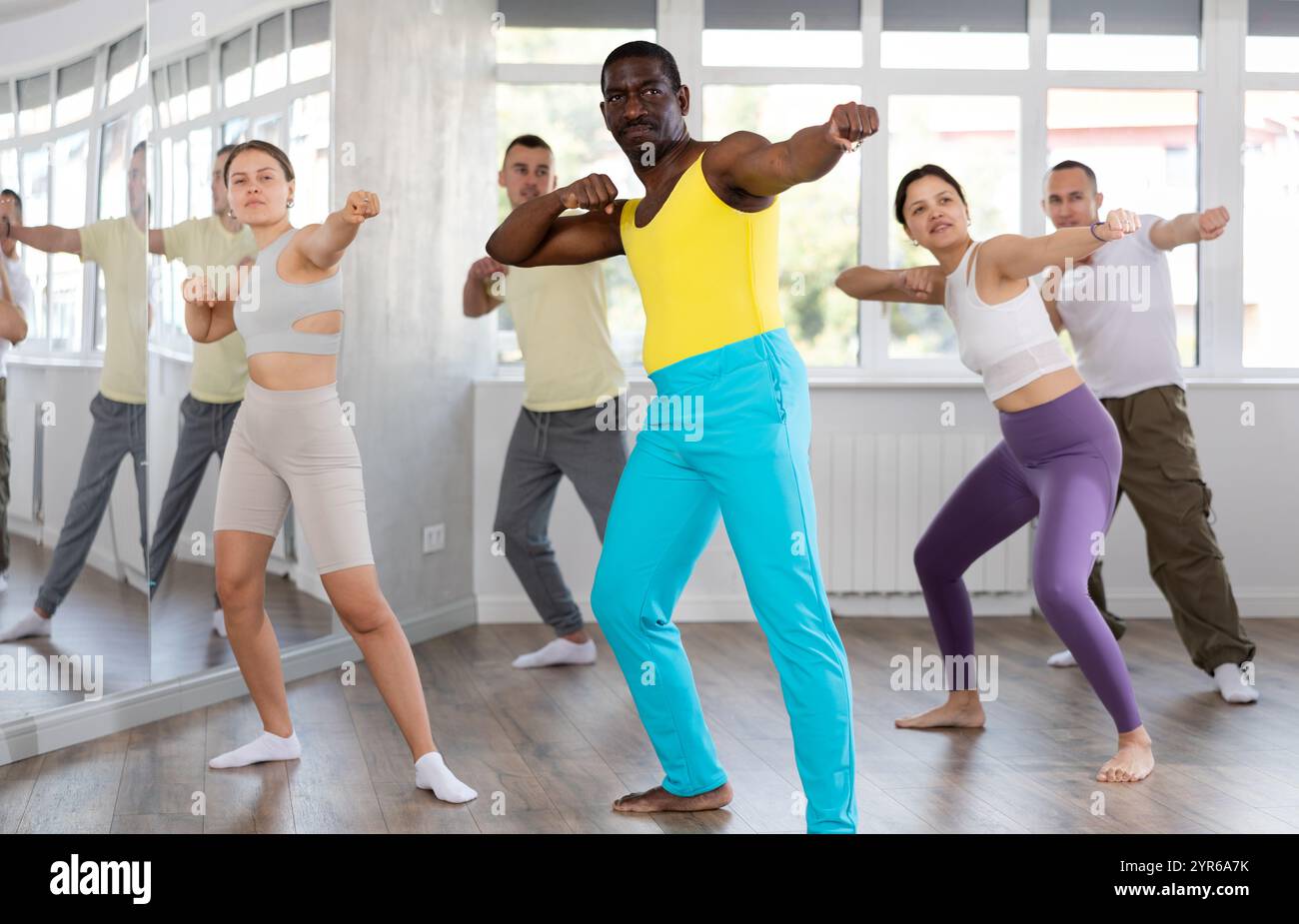 Group of people dancing modern dances Stock Photo - Alamy