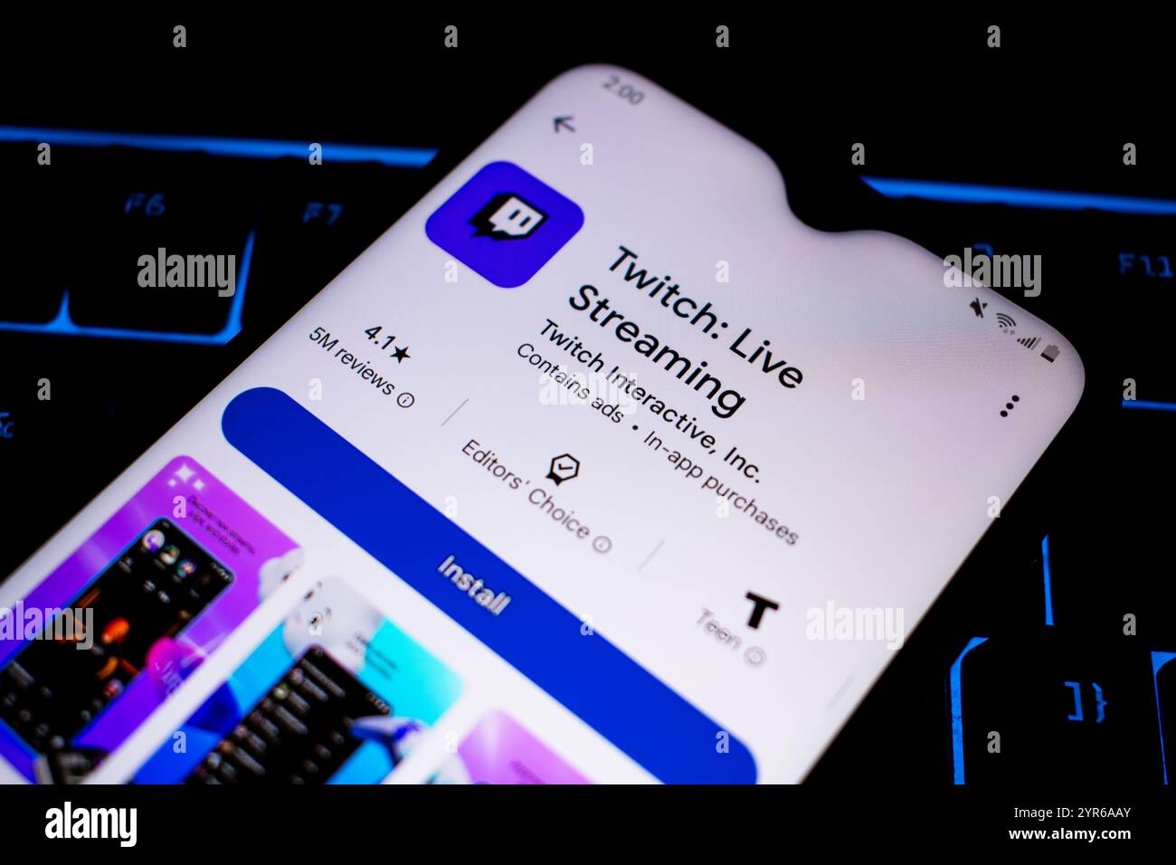 SEATTLE, WA, USA - APR 3, 2025: A smartphone with Twitch app on Google ...