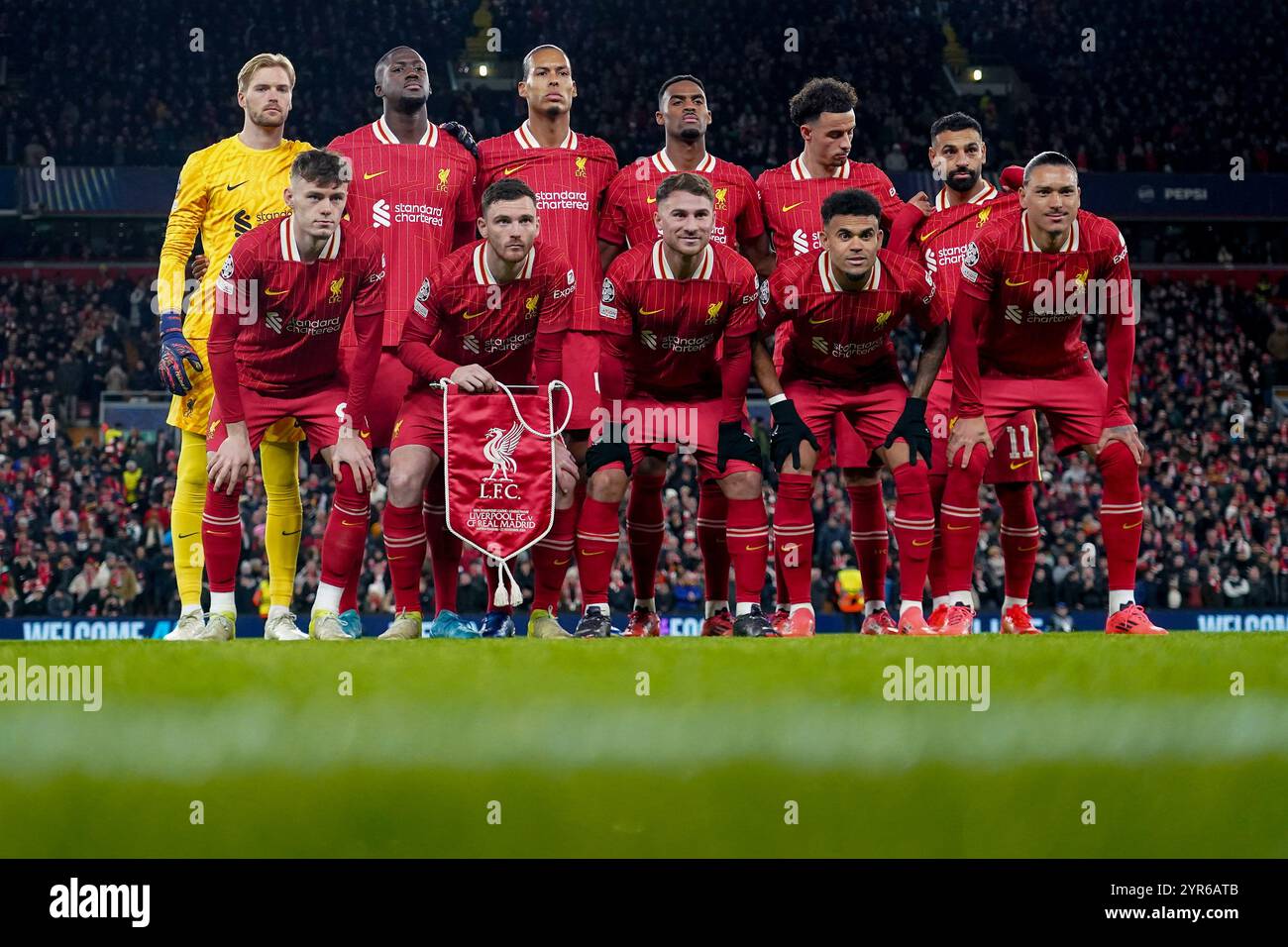 Liverpool, UK. 27th Nov, 2024. Liverpool FC team group during the UEFA ...