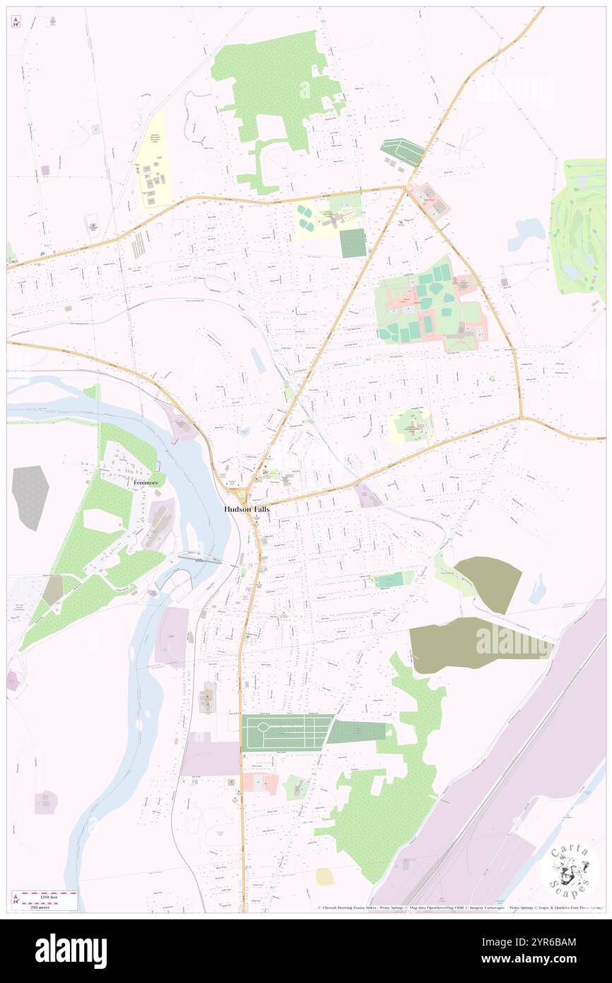 Map of hudson falls new york Cut Out Stock Images & Pictures - Alamy