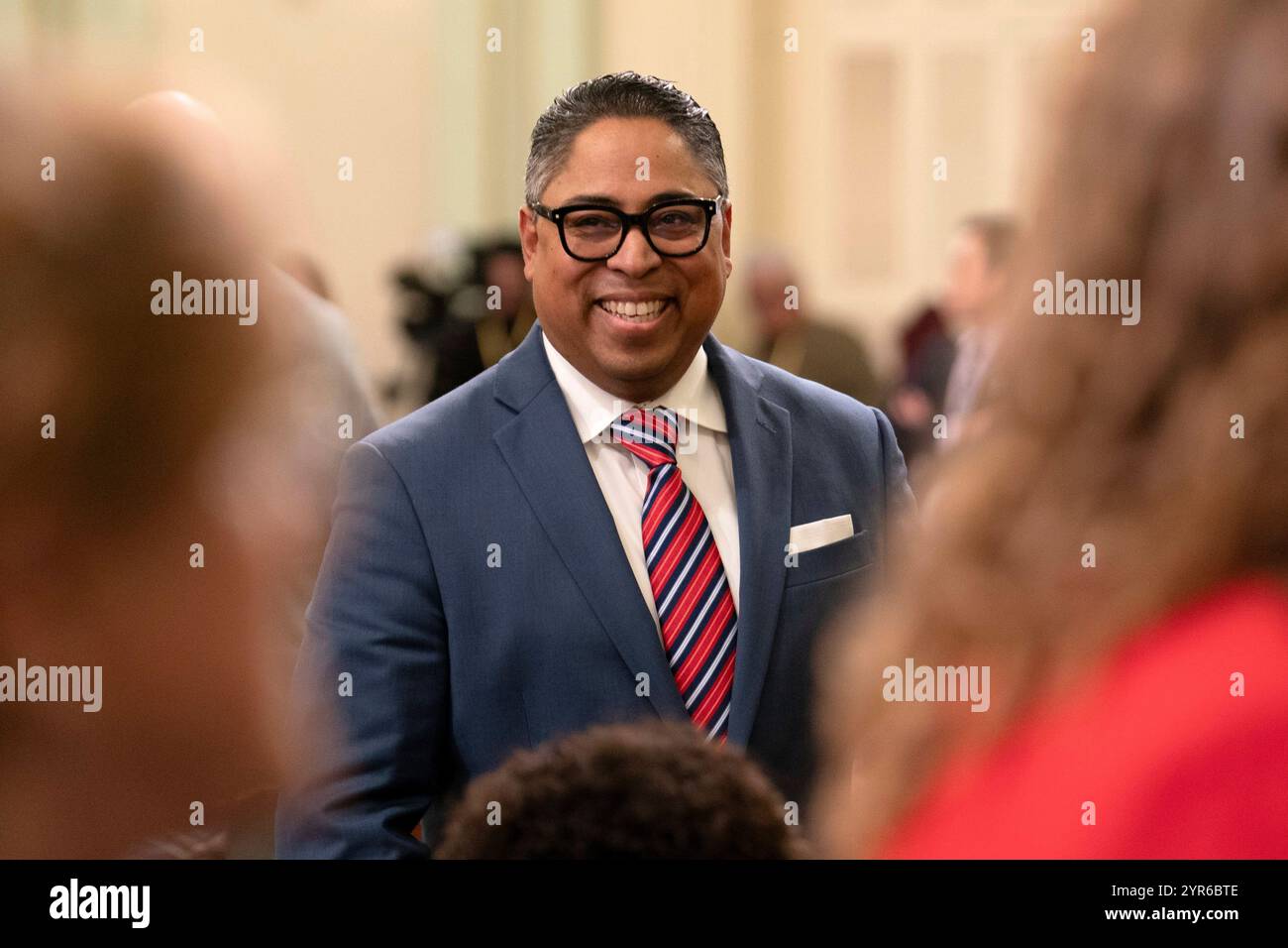 Republican Freshman Assembly member Jeff Gonzalez smiles as he talks ...