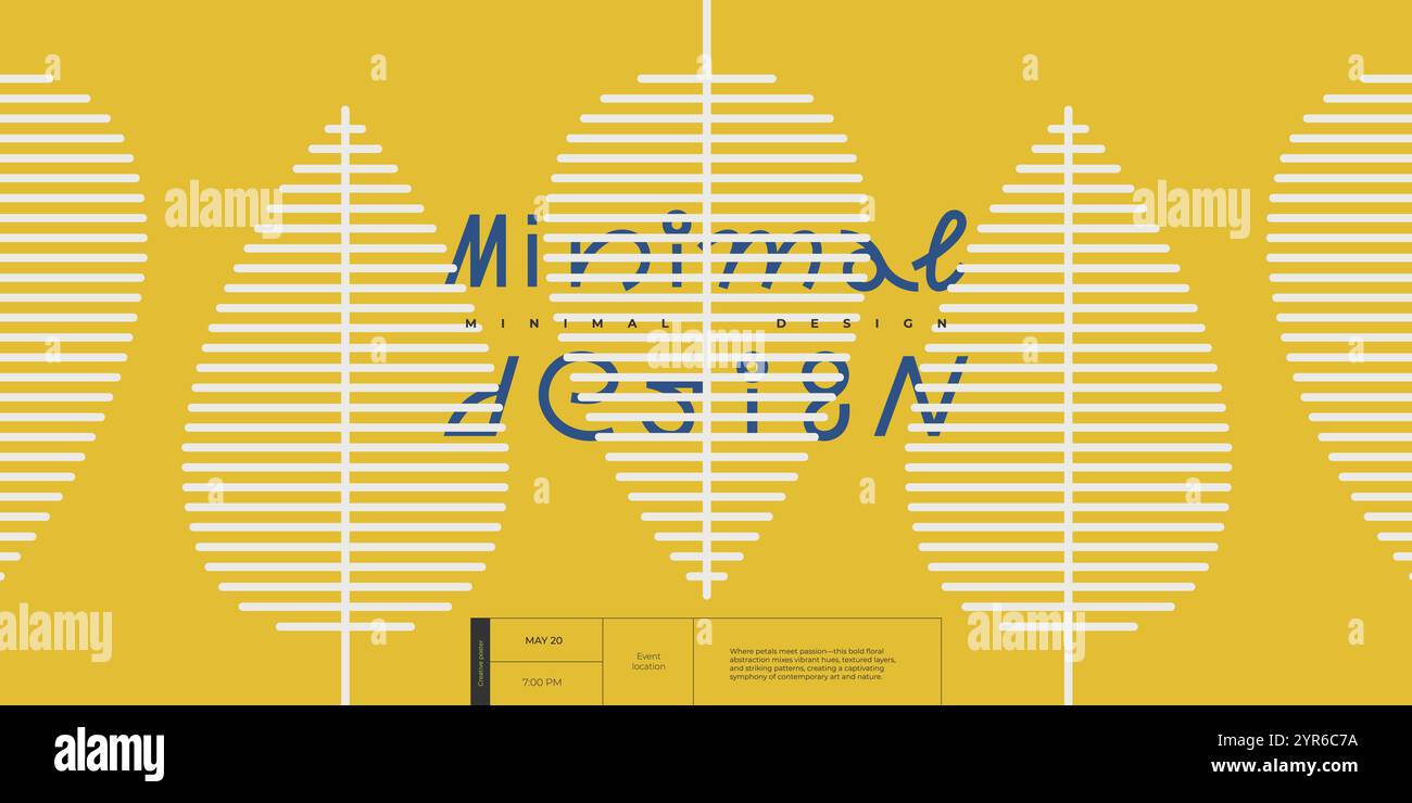 Geometric plant banner featuring clean minimalist shapes. Bold trendy ...