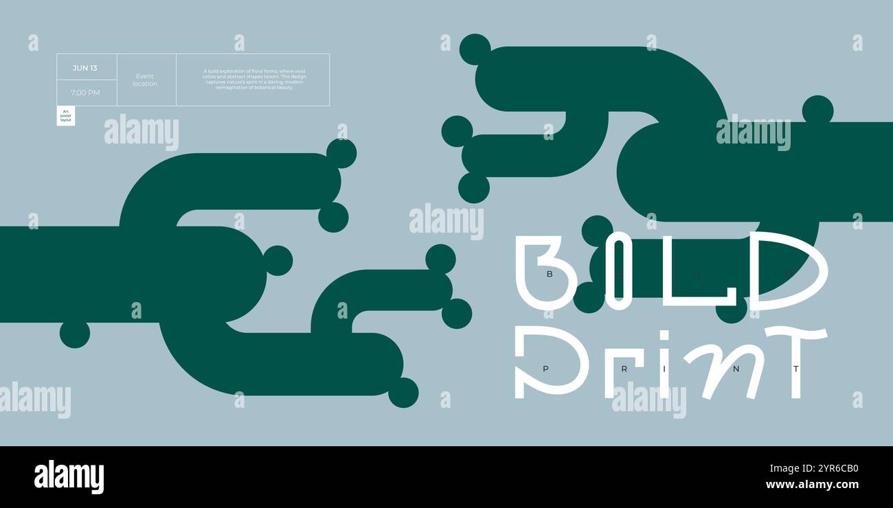 Modern plant themed banner with minimalist geometric design. Simple ...