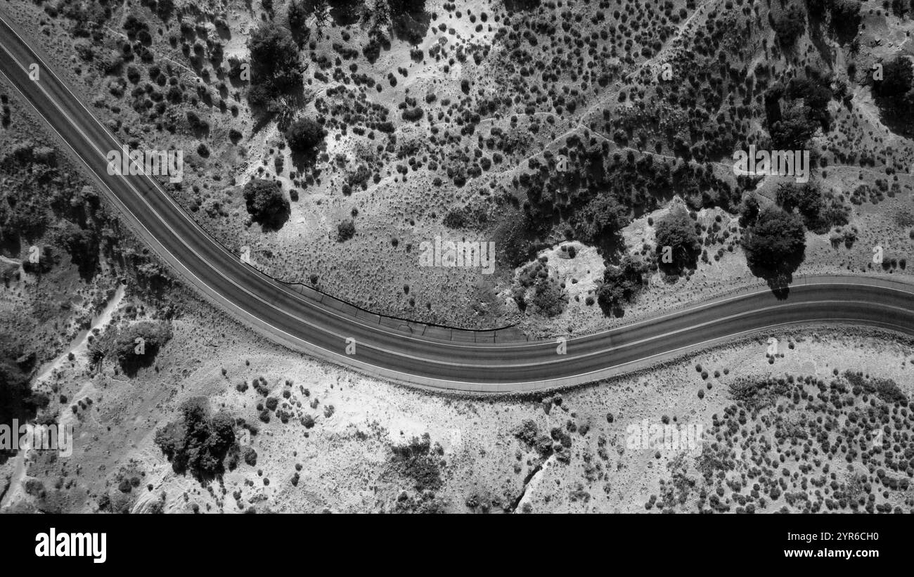 Country road aerial Black and White Stock Photos & Images - Alamy