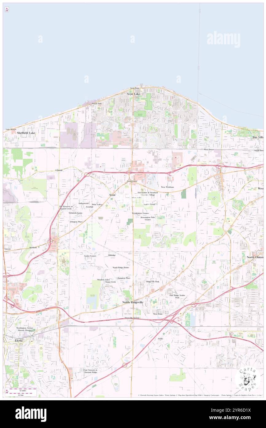 Map of avon ohio Cut Out Stock Images & Pictures - Alamy