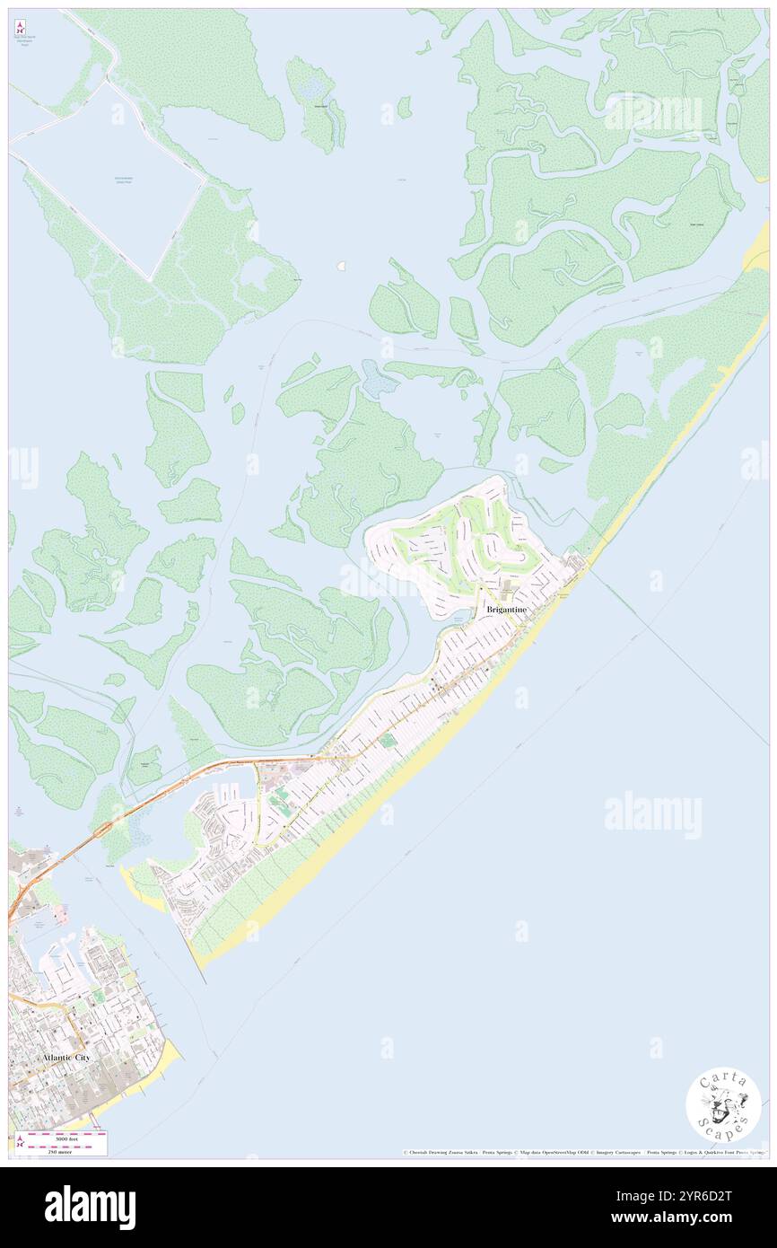 Map of brigantine new jersey Cut Out Stock Images & Pictures - Alamy