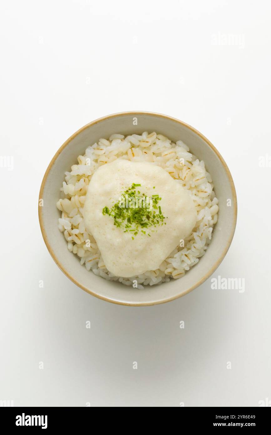 Barley rice with grated yam Stock Photo - Alamy